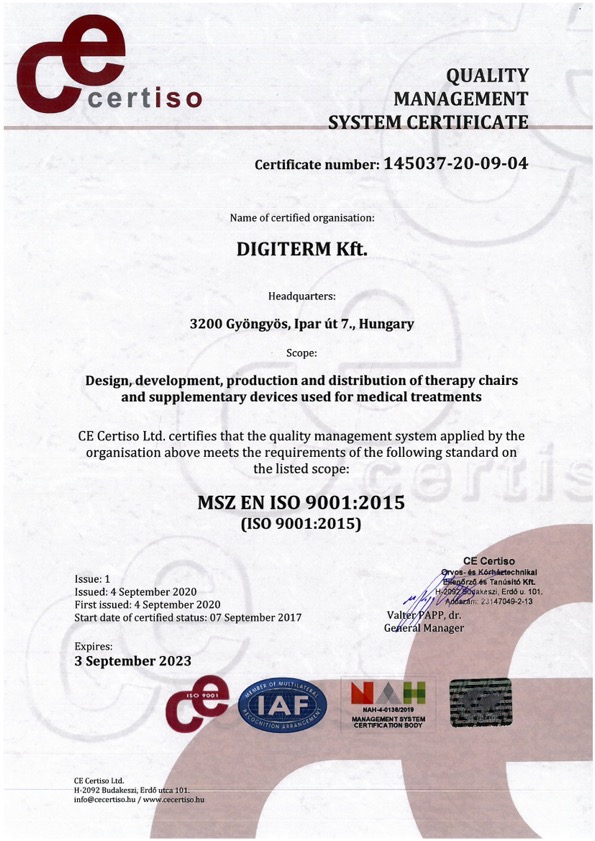 Digiterm | Certificates | Health Tec Medical
