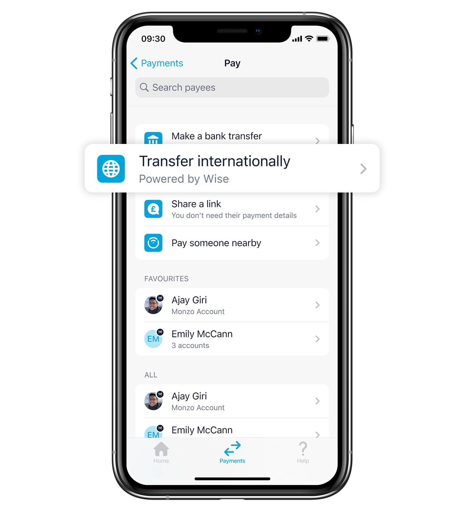 Improved international transfers, powered by Wise
