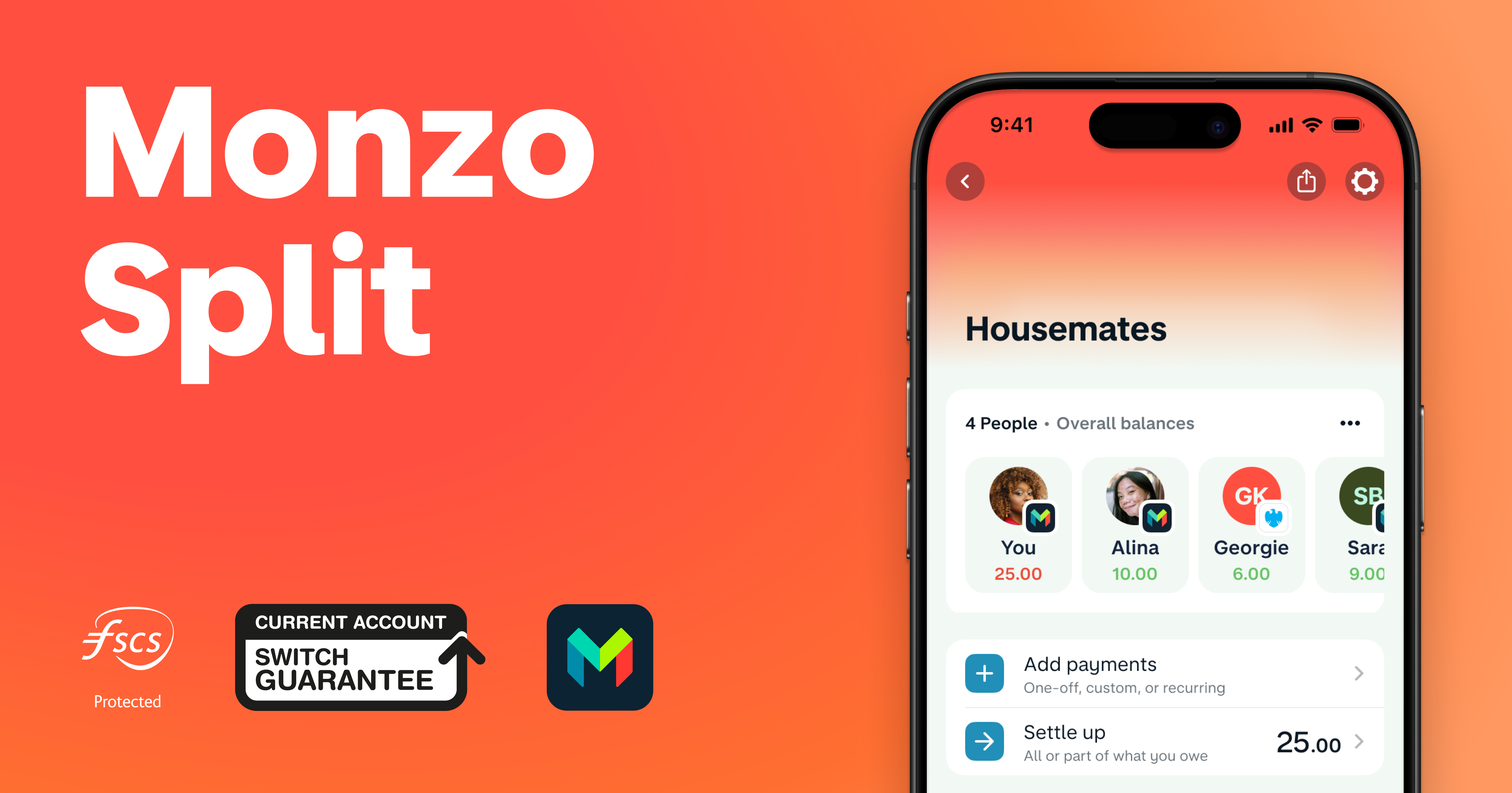 Monzo Split | Settle Up With Anyone | Split The Bill