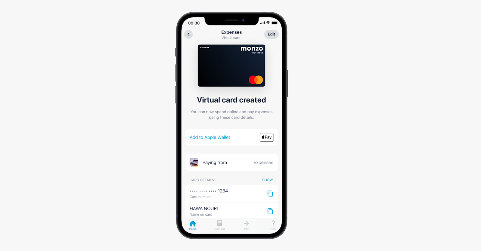 Virtual Cards- A new feature for Monzo Business Pro