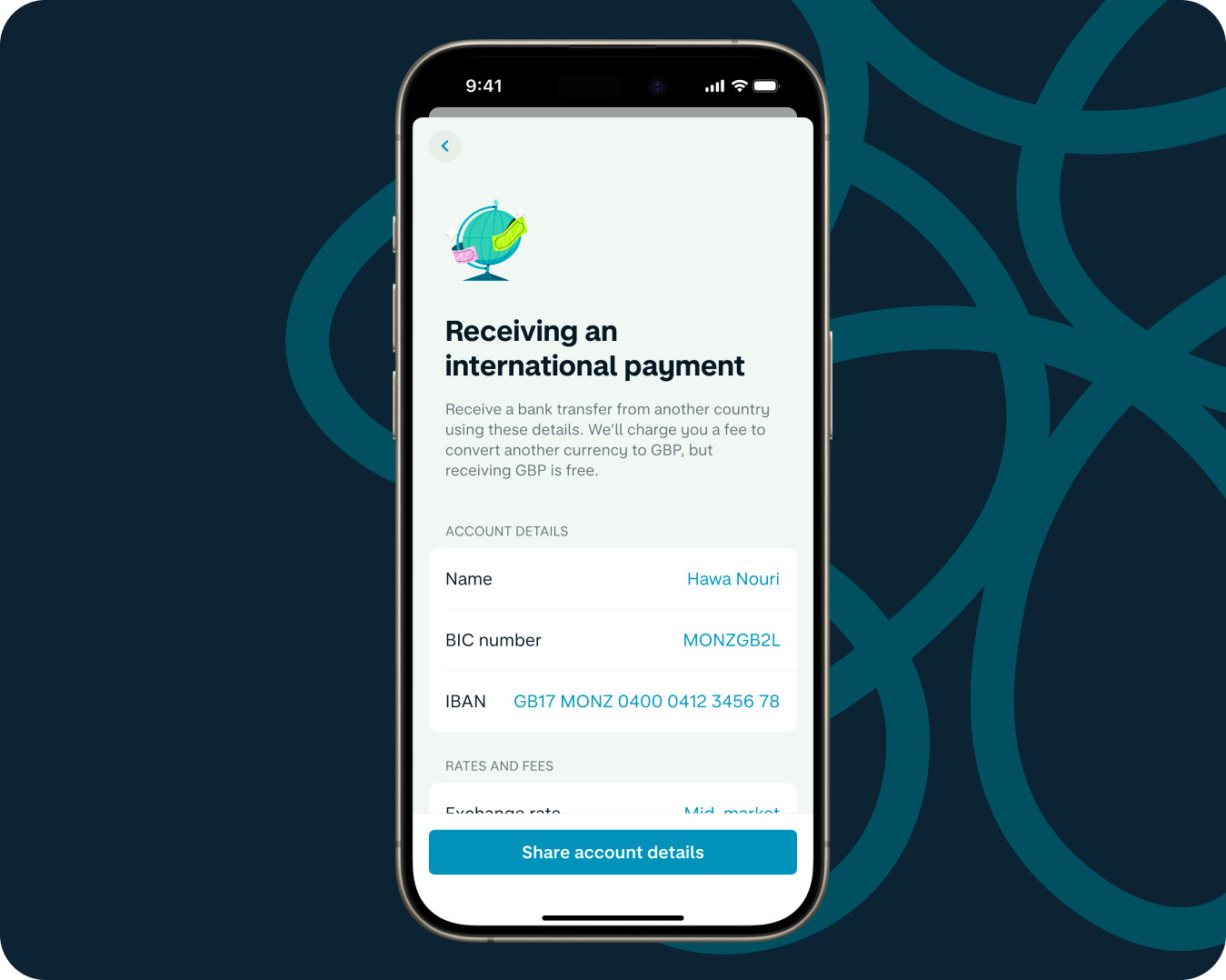 Receive international payments into your Monzo account