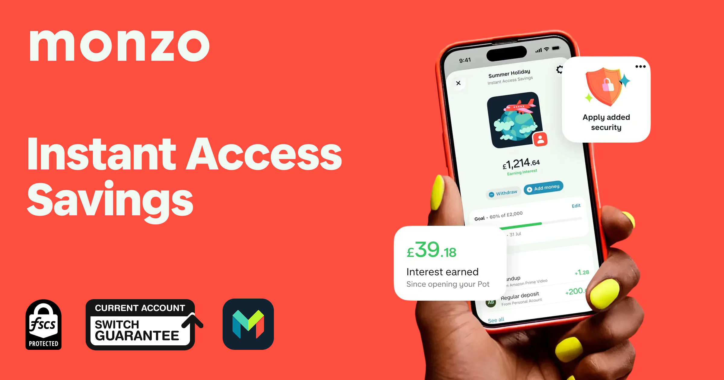Instant Access Savings Account | Easy Access with Monzo