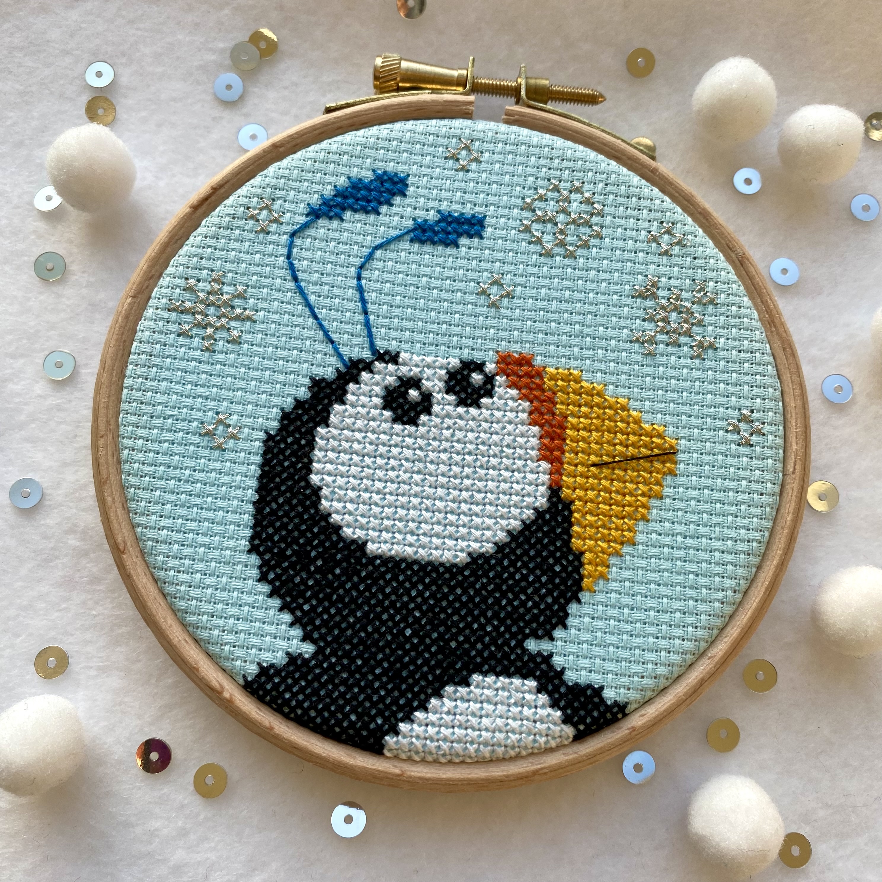 Arctic Puffin - Pattern Only | Hoops and Crosses