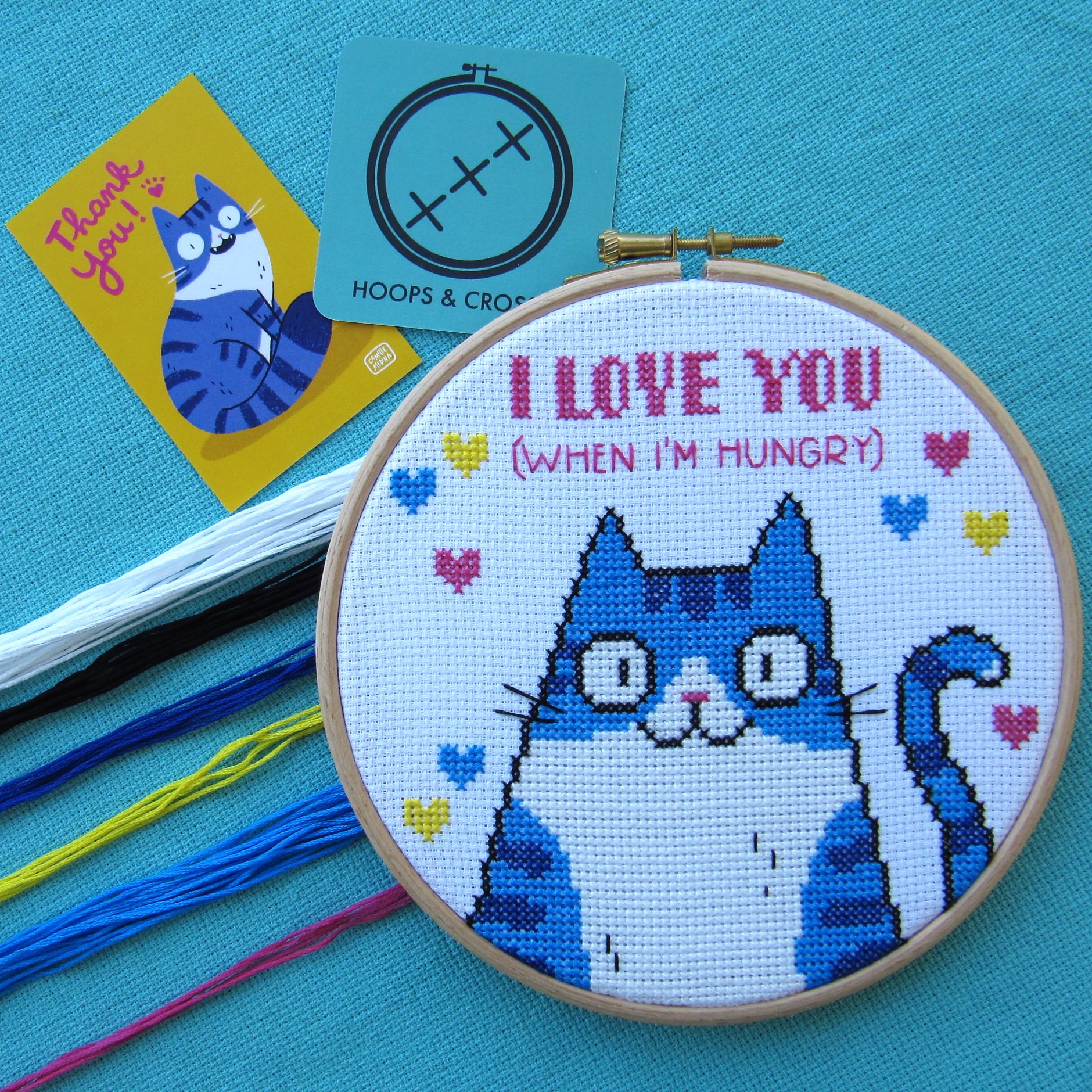 I Love You - Pattern Only | Hoops and Crosses