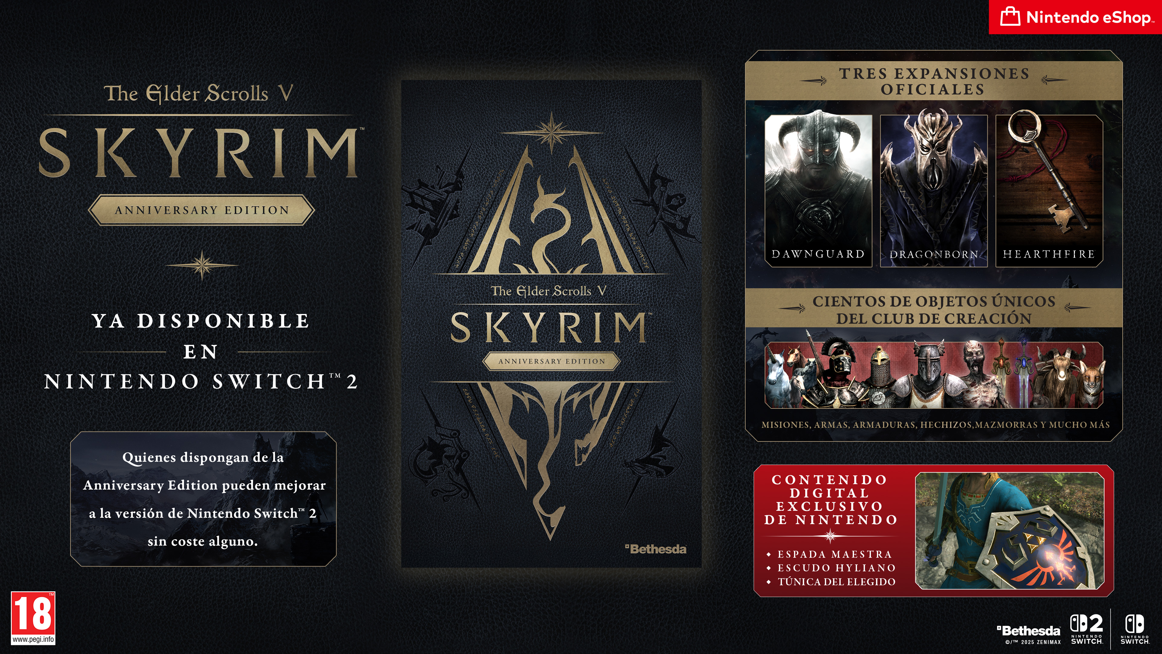 Ya está en Nintendo Switch™ 2 The Elder Scrolls V: Skyrim Anniversary ...