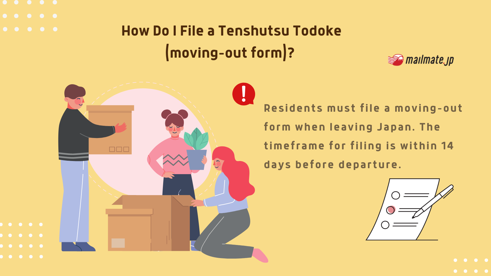 Leaving Japan: Your Moving-Out Checklist [Updated 2022] | MailMate