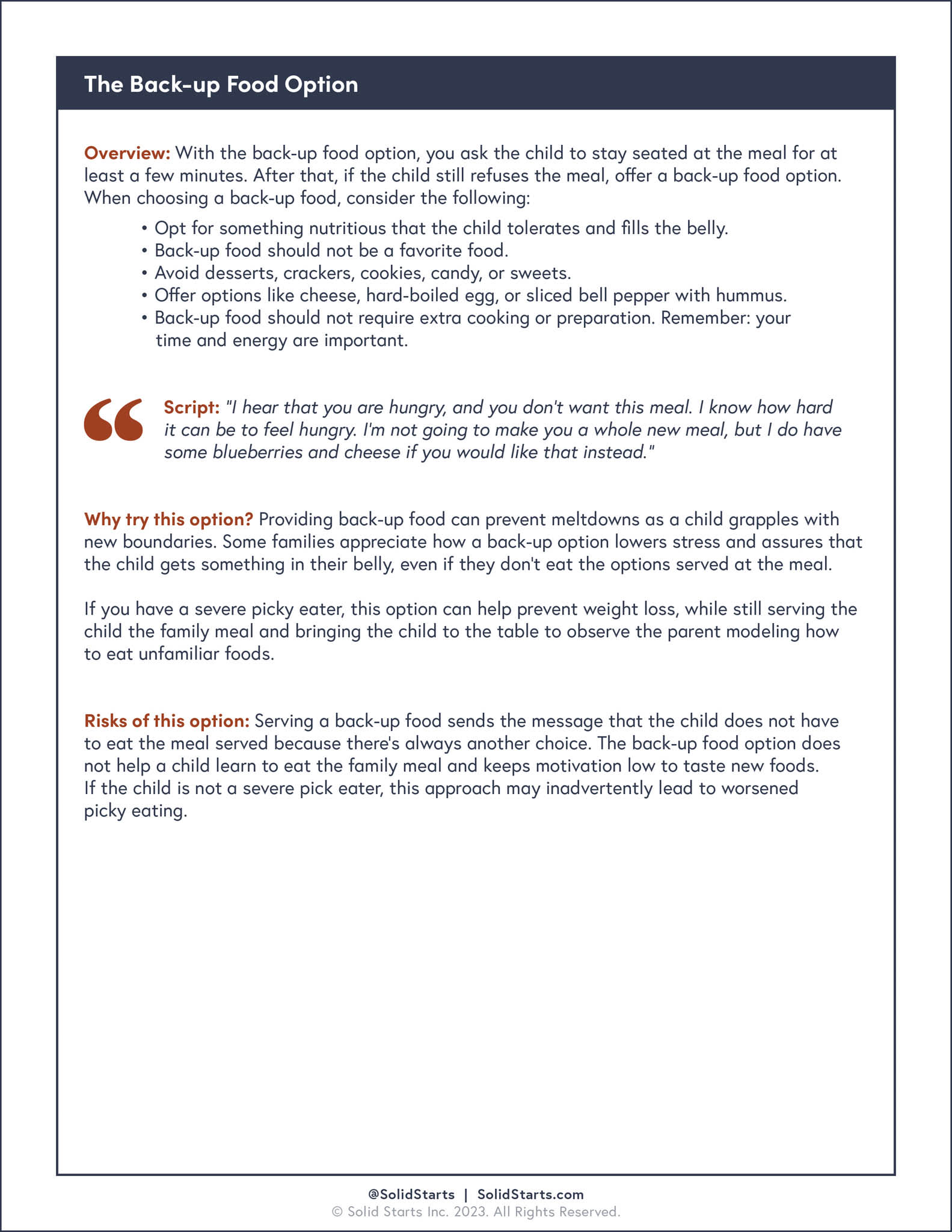 Food Refusal & Picky Eating - Solid Starts
