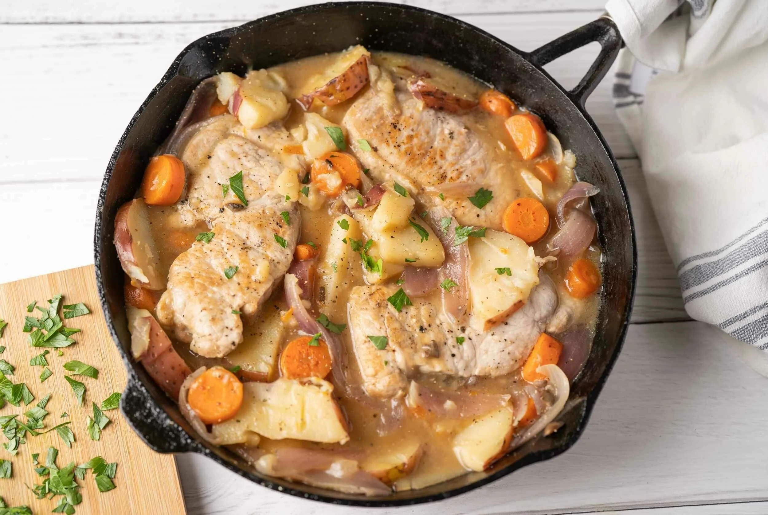 One-Skillet Pork Chop Supper | Mama's Cooking