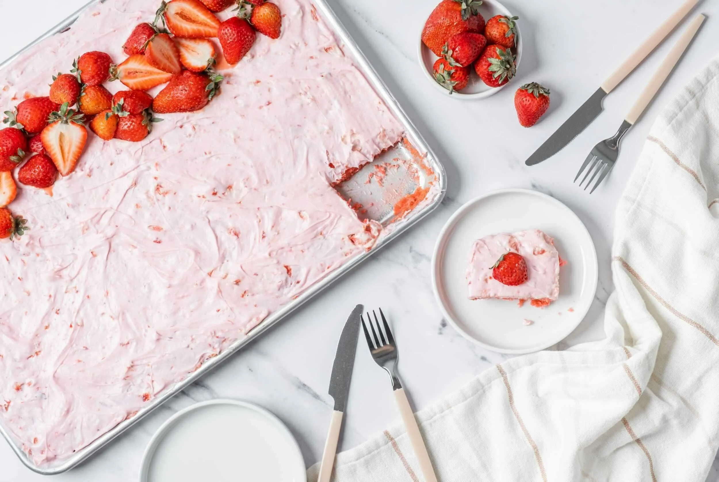 Strawberry Sheet Cake | Holy Recipe