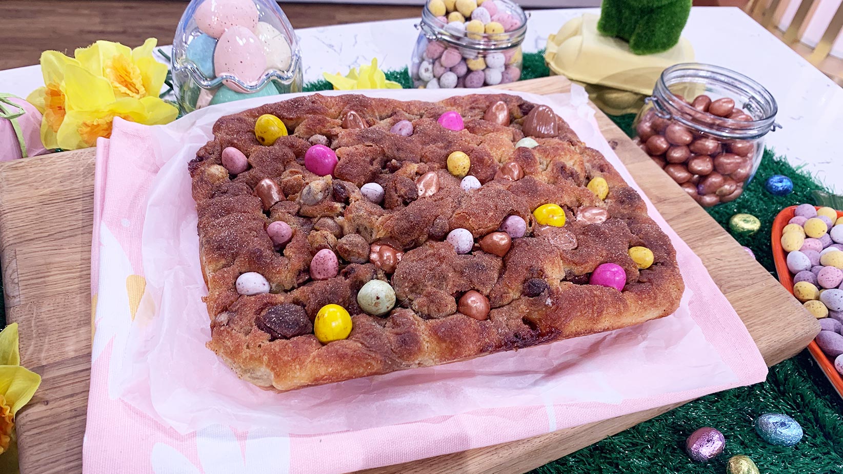 Juliet Sear’s Easter focaccia (with Mini Eggs!) | This Morning