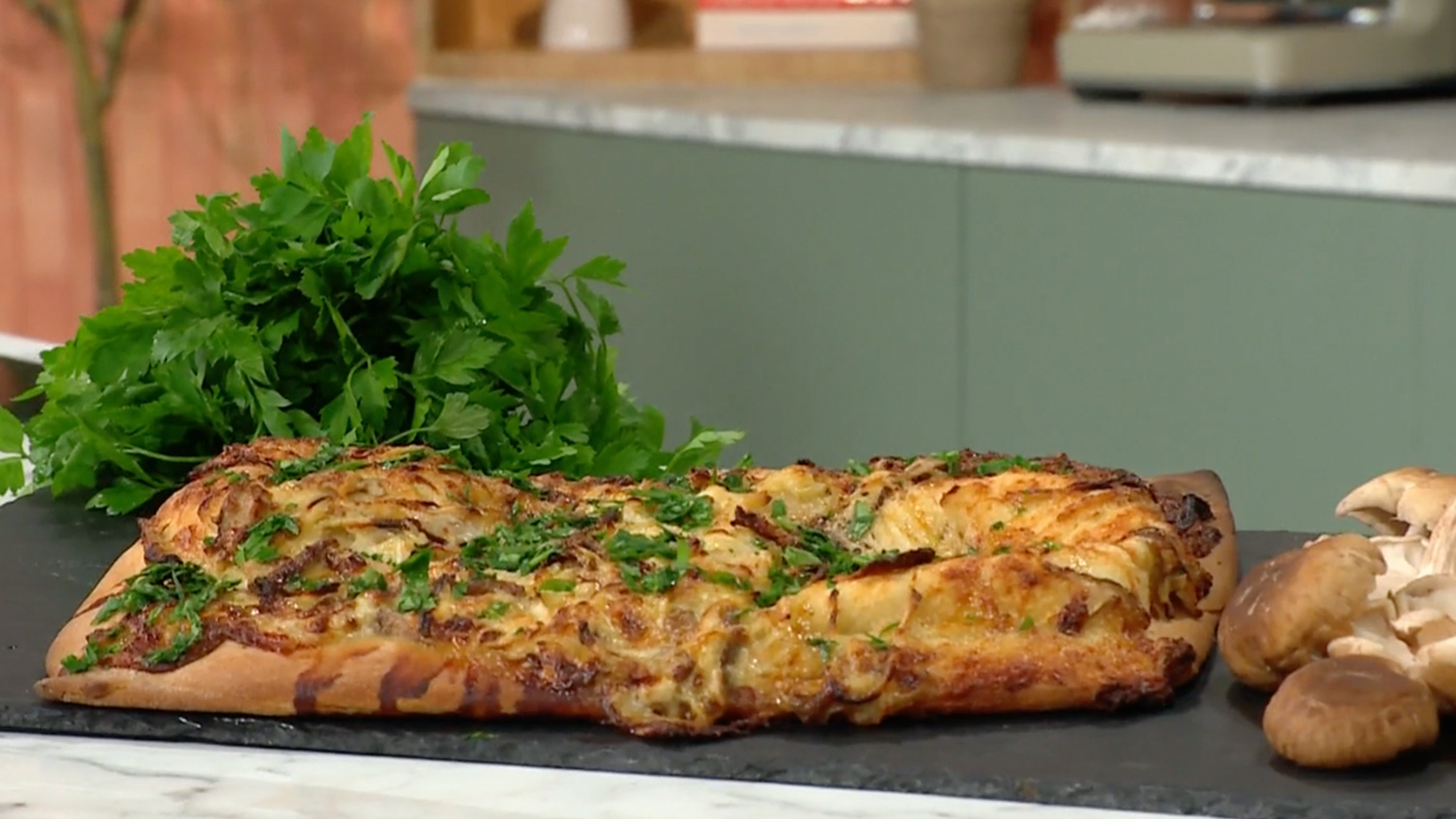 Ryan Riley's woodland flatbread with miso, mushrooms and creme fraiche ...