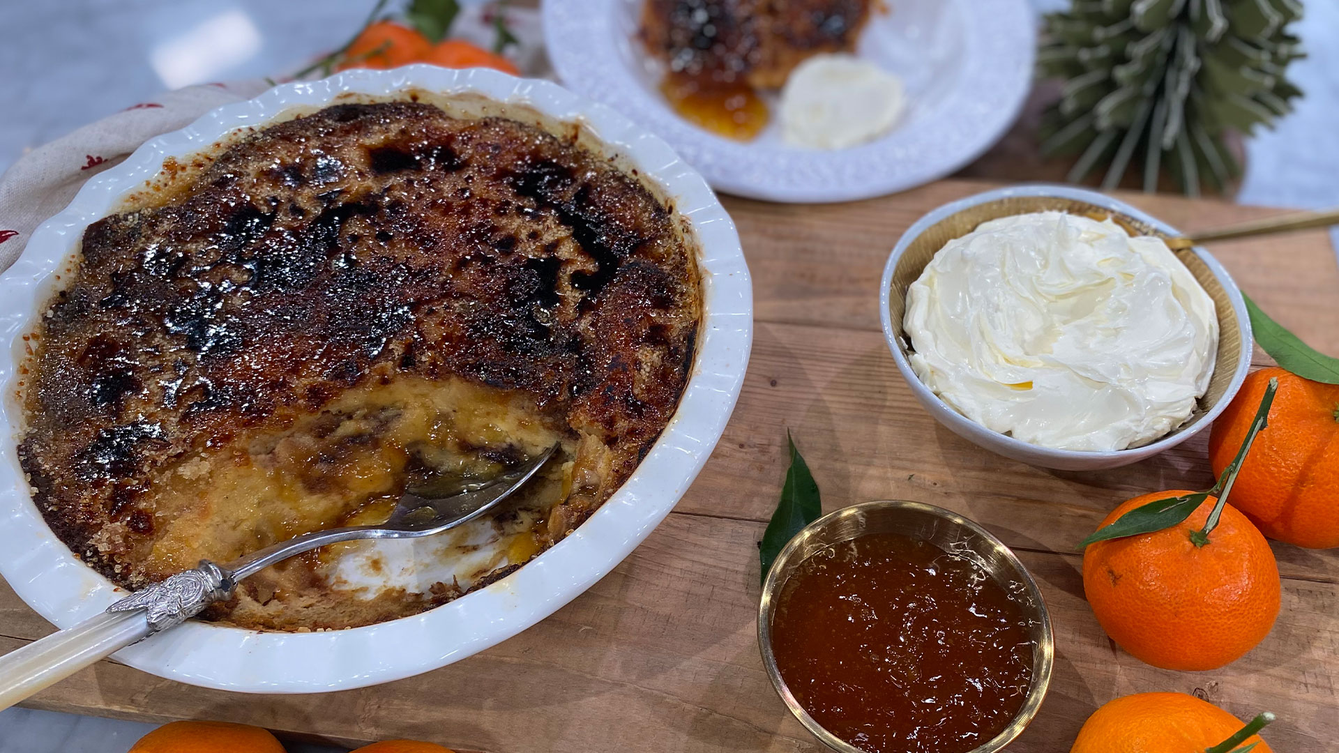 Elliott Grover’s baileys infused panettone bread and butter pudding ...