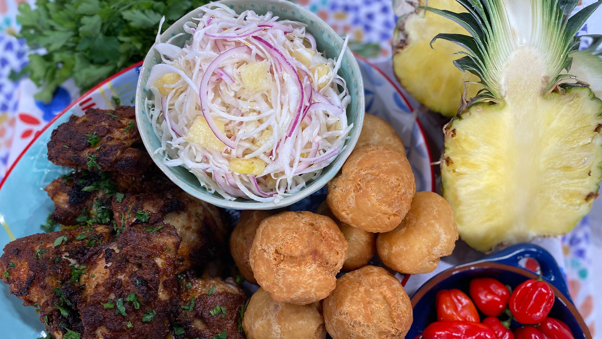Rustie Lee’s jerk chicken, dumplings and slaw | This Morning