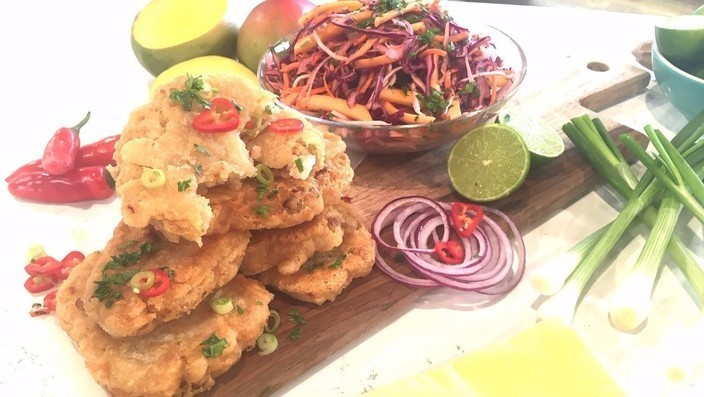 Rustie's Caribbean fish cakes and mango slaw | This Morning