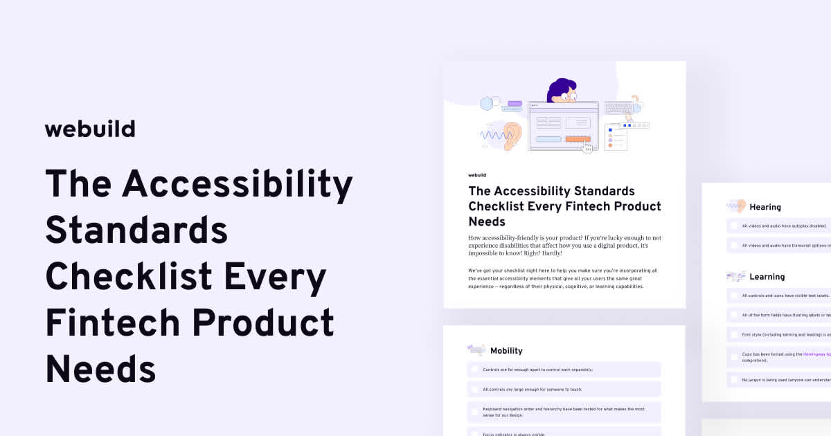 Use This Fintech Accessibility Standards Checklist | webuild - product ...