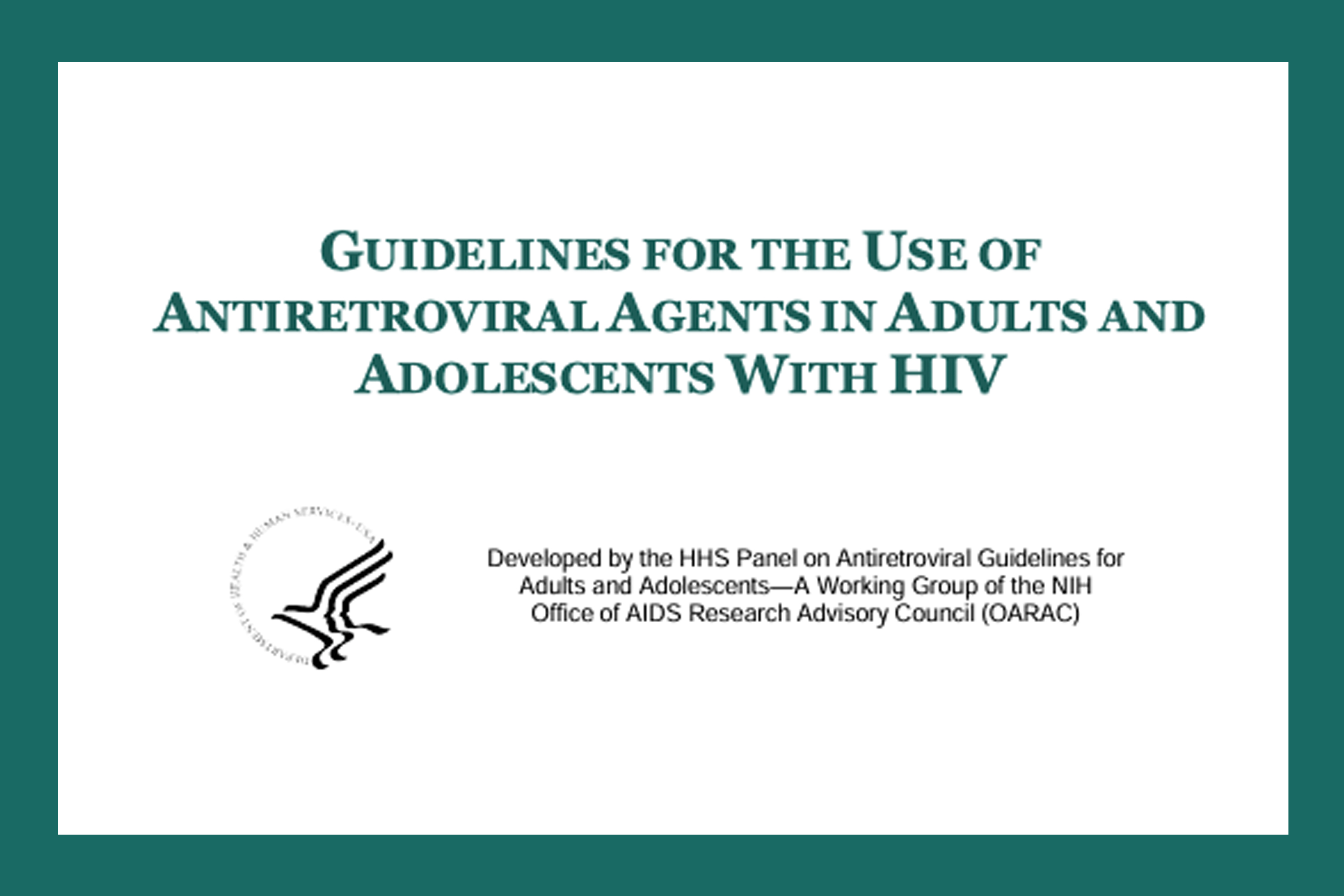 What Providers Need to Know About the New DHHS HIV Treatment Guidelines