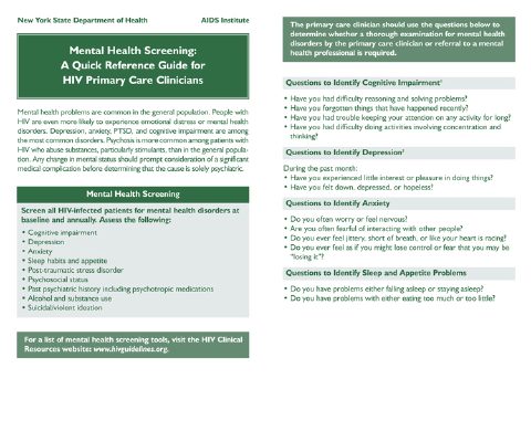 Psychiatric Screening
