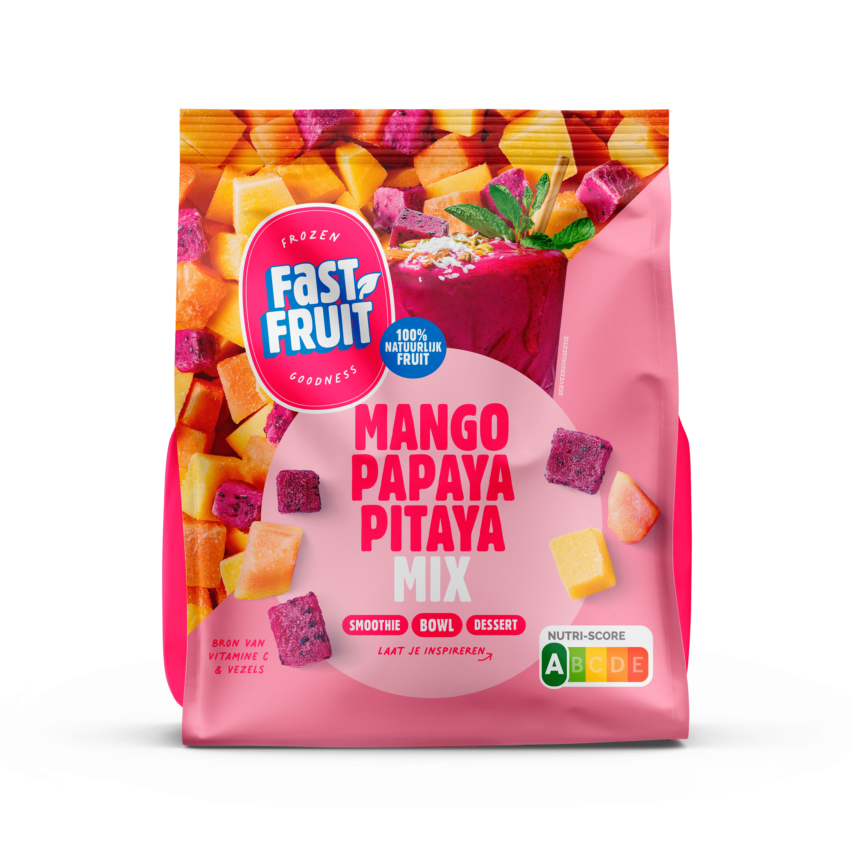 Fast Fruit Mix Mango, Papaya, Pitaya Per Zakje 300 g