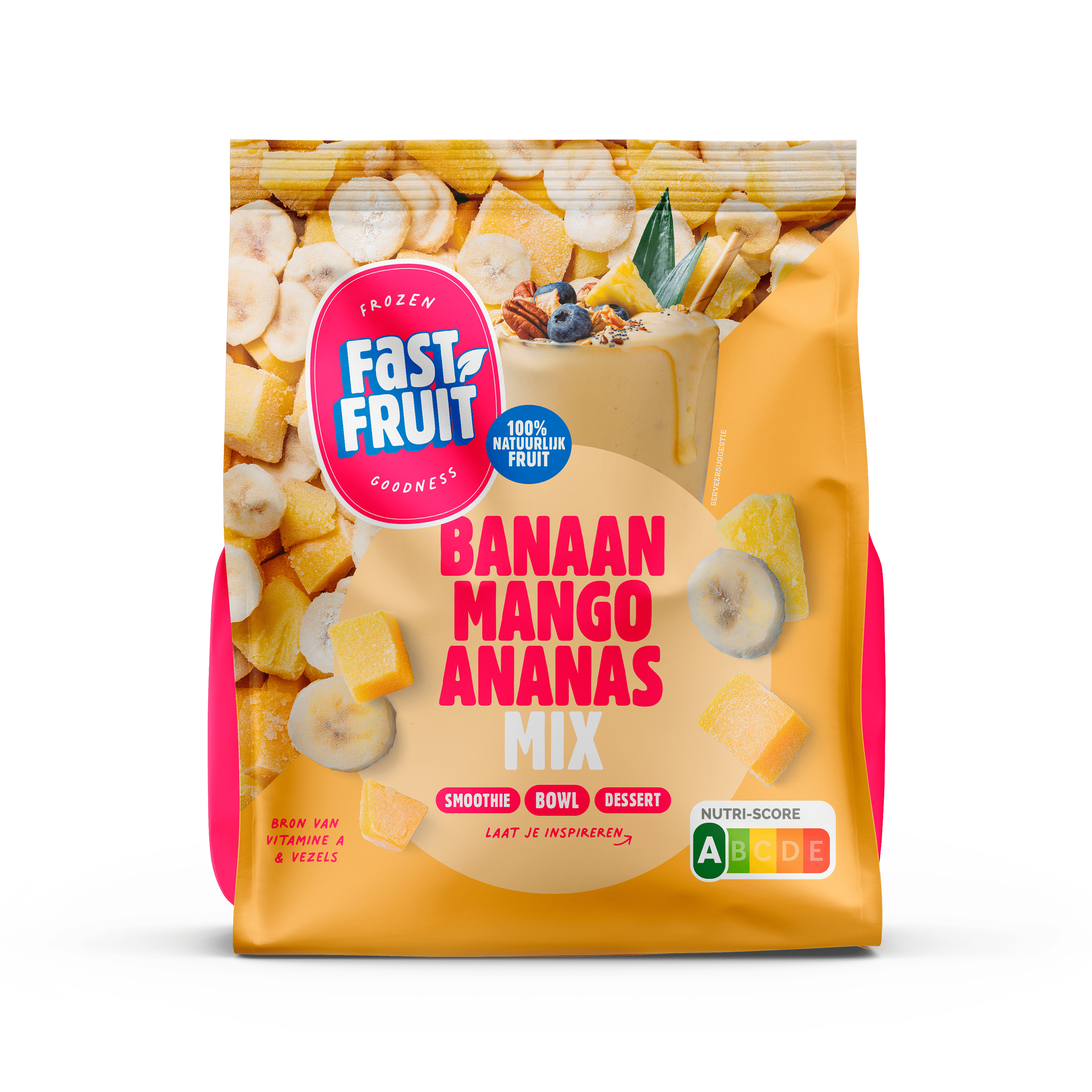 Fast Fruit Mix Banaan, Mango, Ananas Per Zakje 300 g