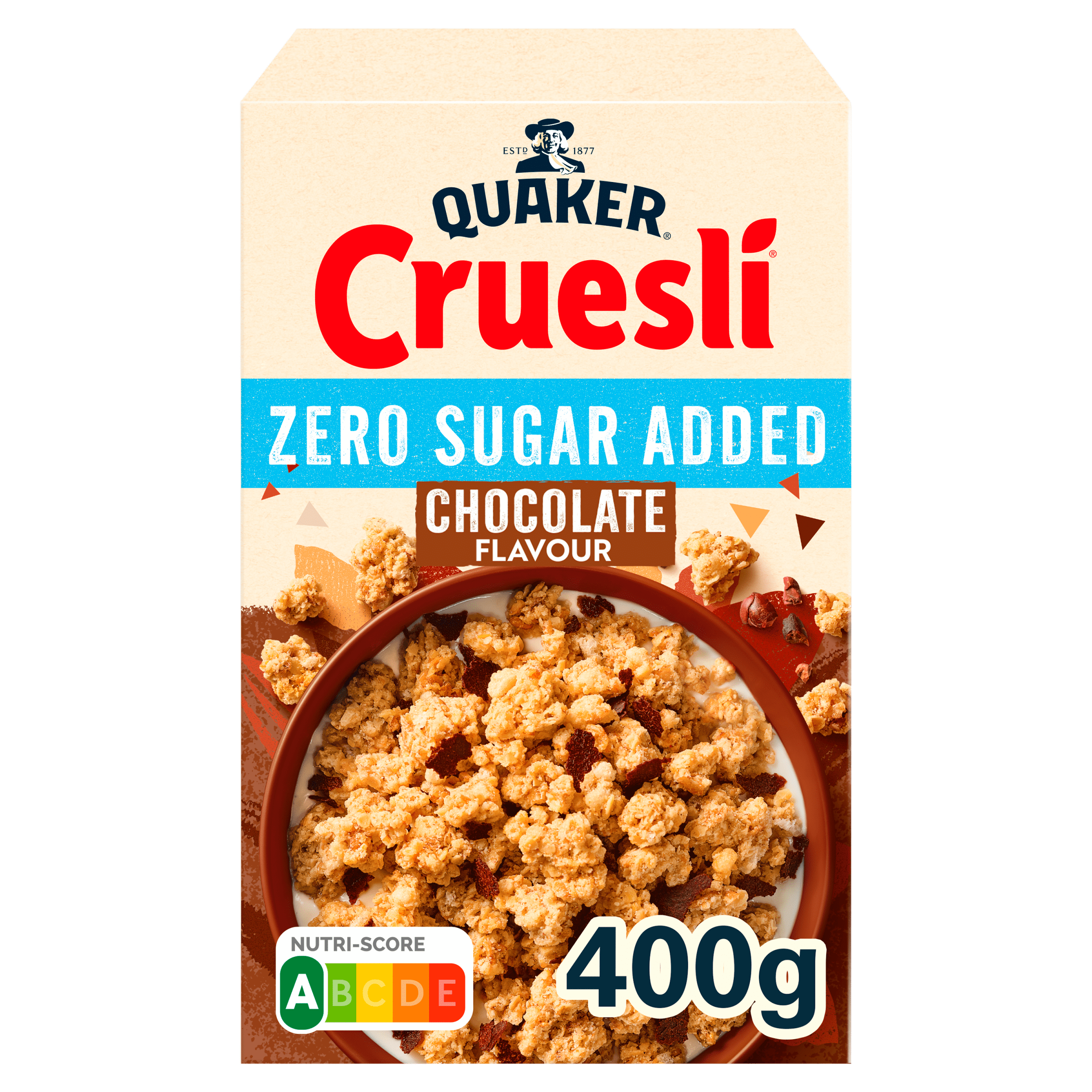 Quaker Cruesli Zero Sugar Added Chocolade Per Doos 400 g