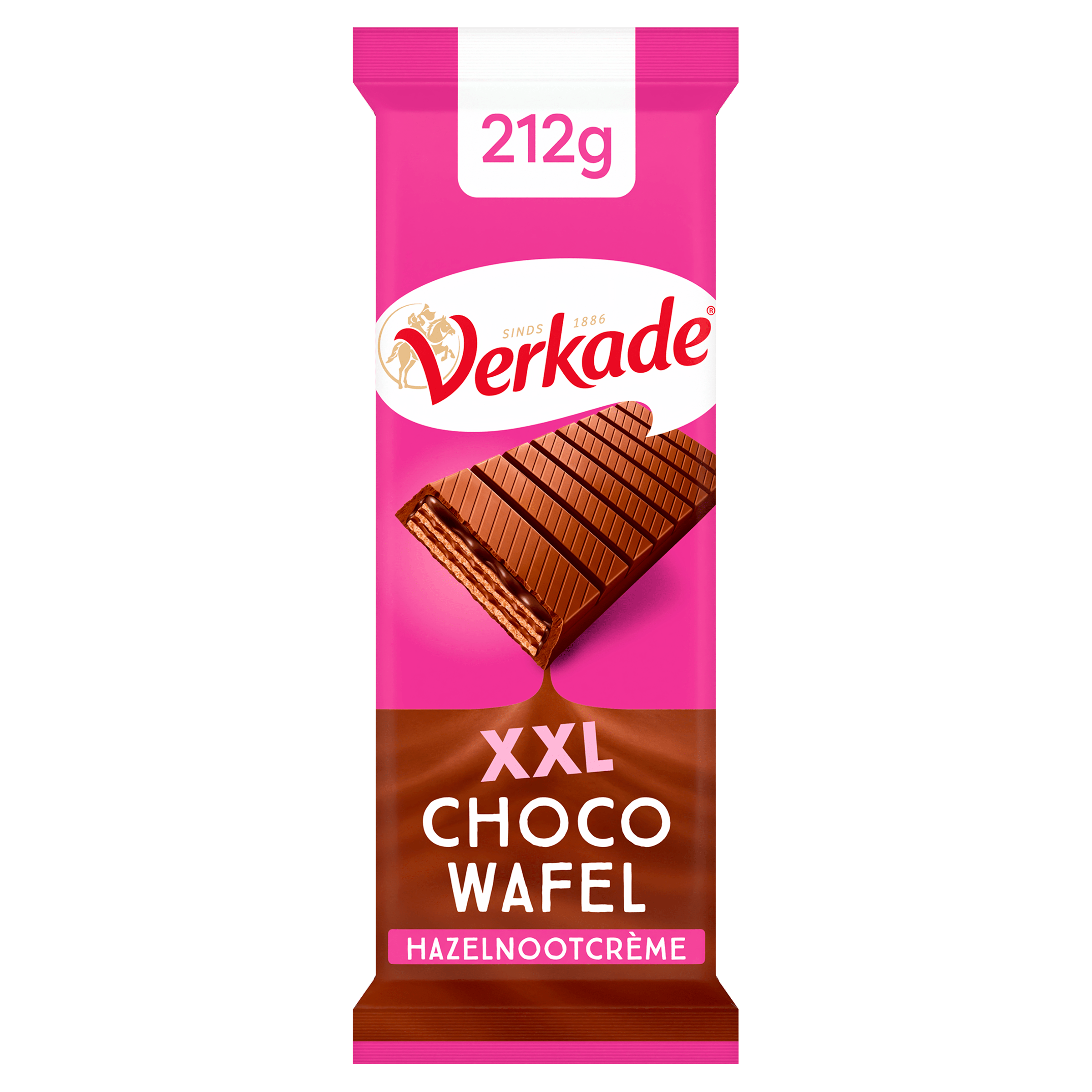 Verkade XXL Choco wafel hazelnootcrème Per Tray 212 g