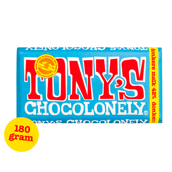 Tony's Chocolonely Chocoladereep Donkere Melk Fairtrade Per Wikkel 180 ...