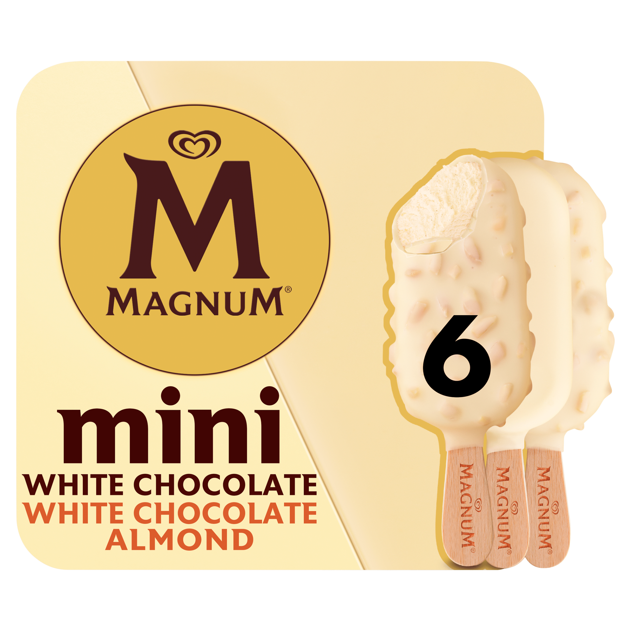 Magnum Mini white almond Per Doos 6 st