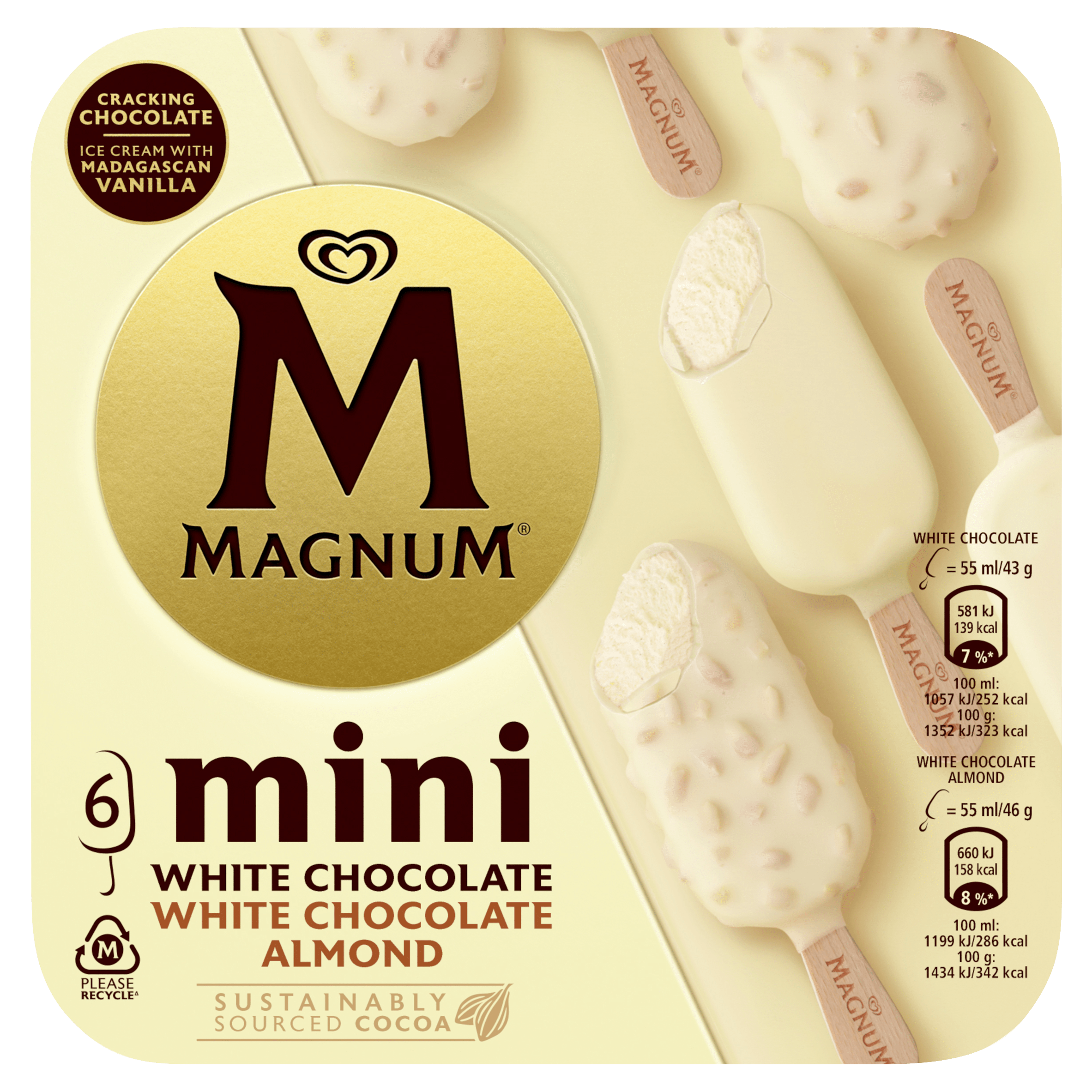 Magnum Mini IJs white almond Per Pak 6 st