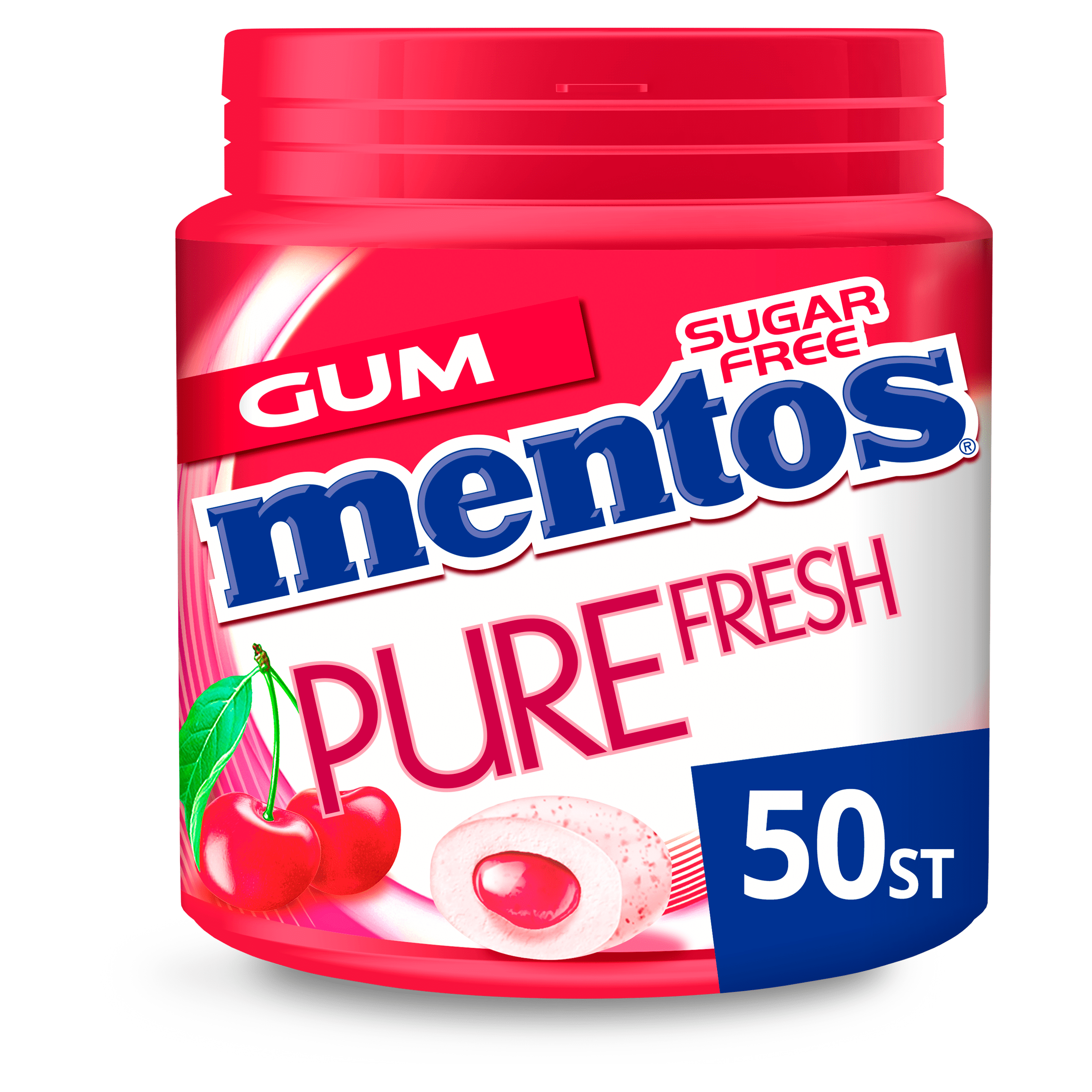 Mentos Gum pure fresh cherry Per Pot 50 st