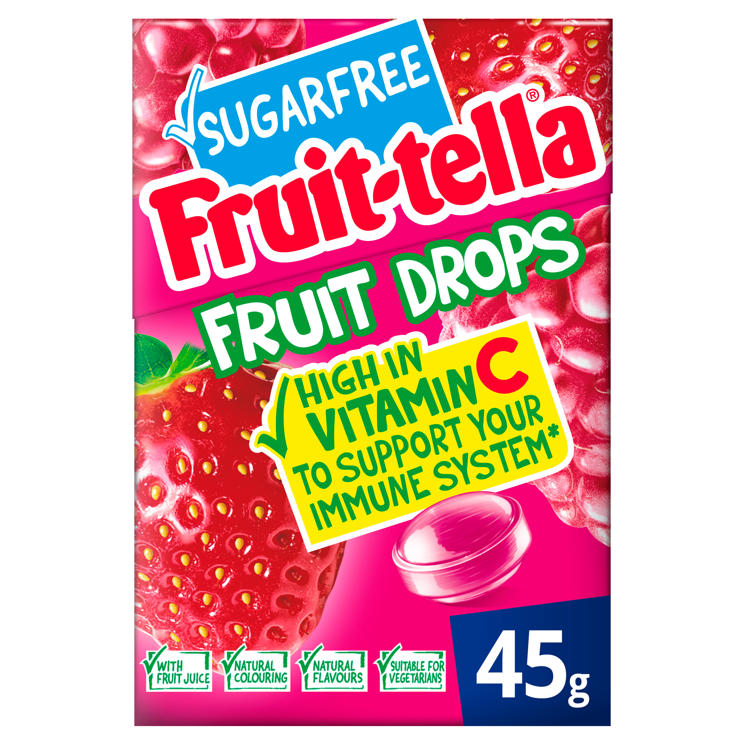 Fruittella Fruitdrops red fruit Per Doos 45 g