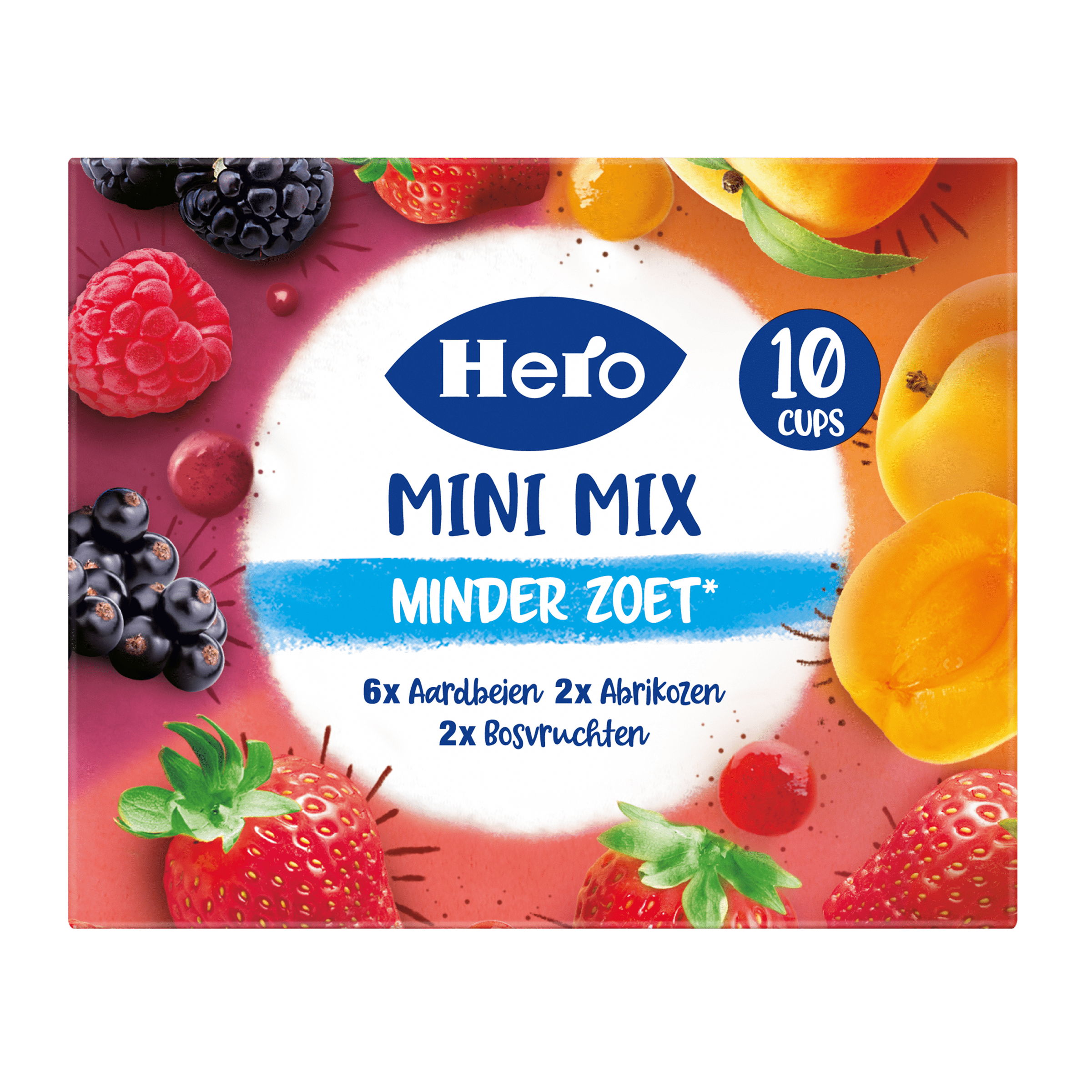 Hero Jam Minder Zoet Variatie Cups 10x20g Per Doos 10 st