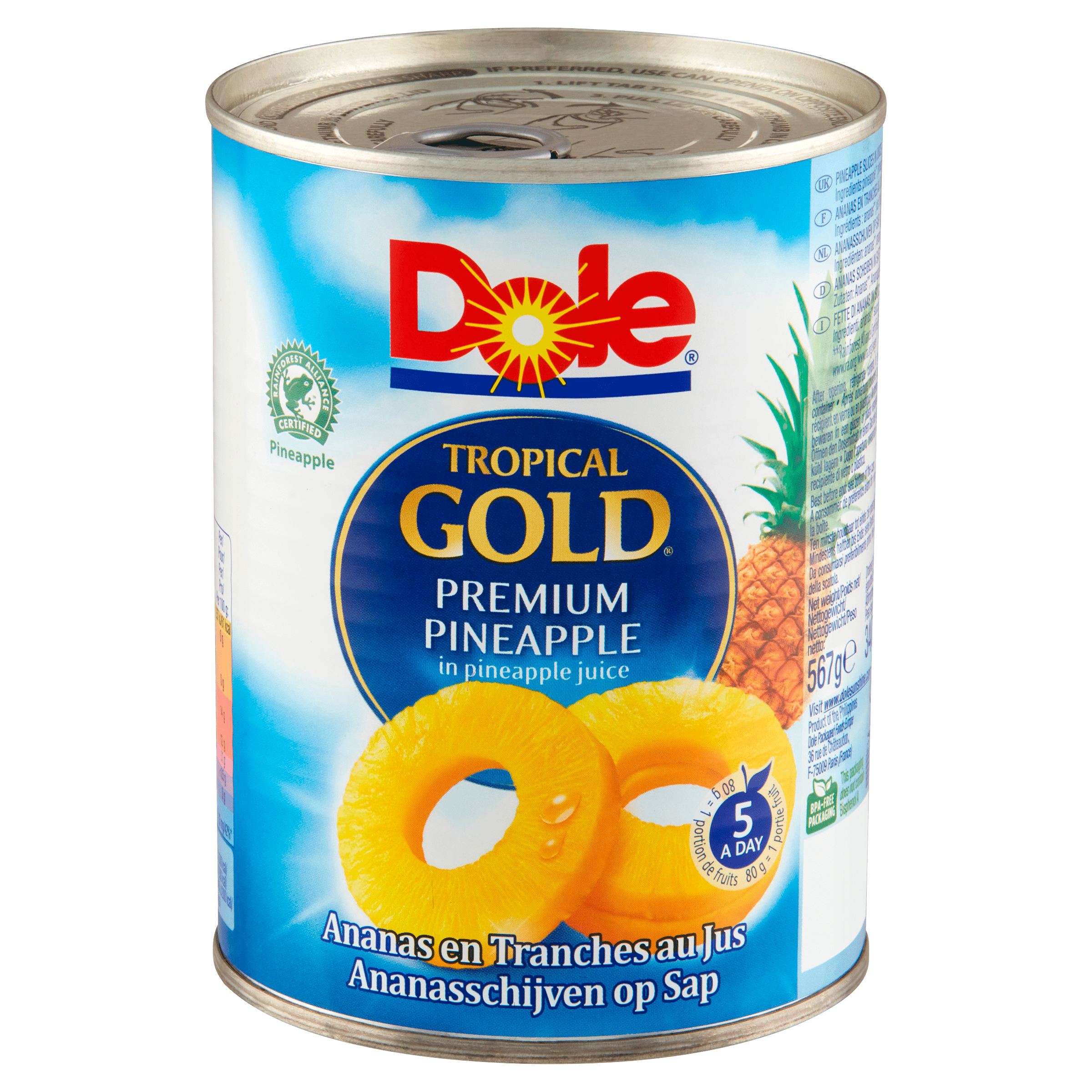 Dole Ananasschijven op sap Per Blik 567 g
