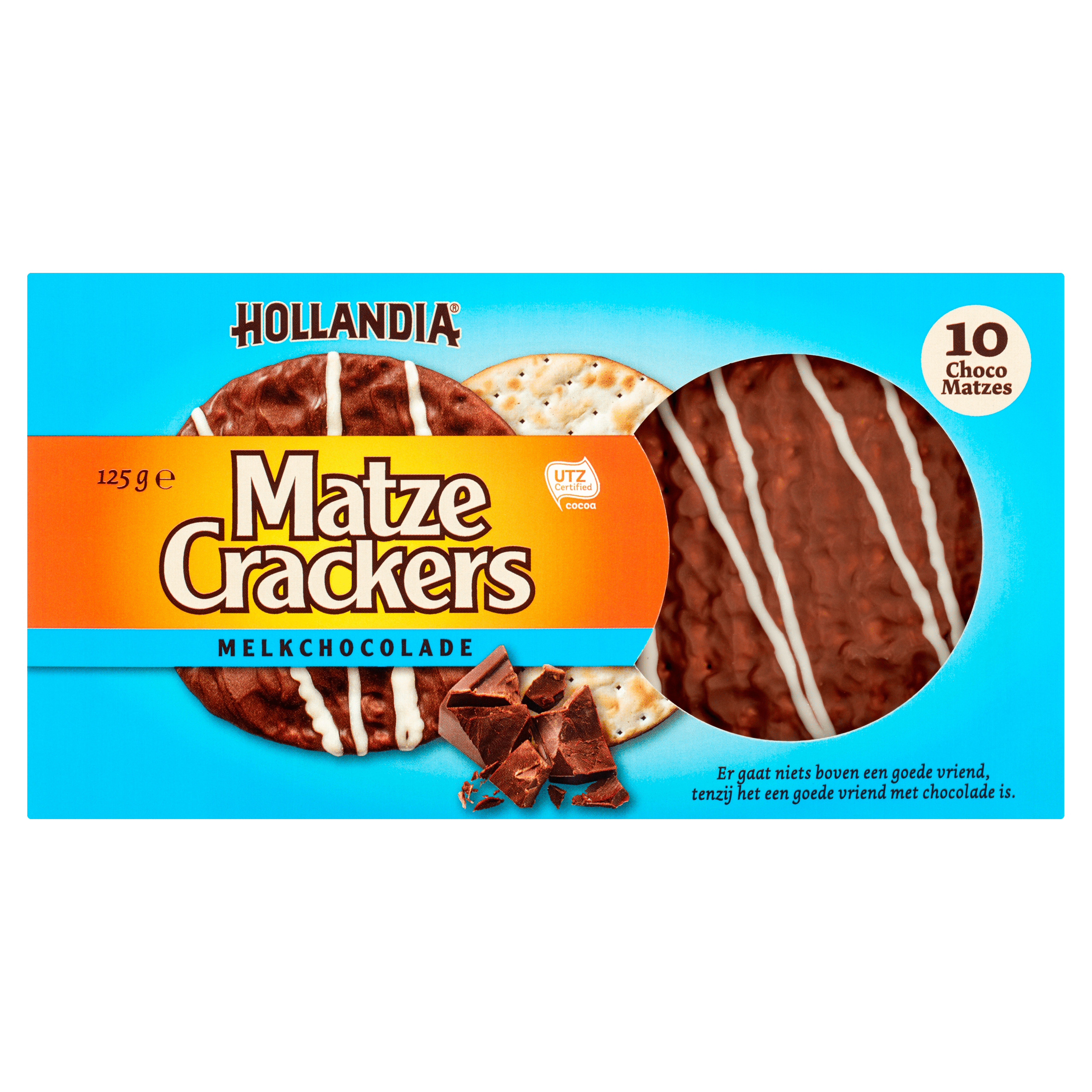 Hollandia Matze Crackers met chocolade Per Pak 125 g