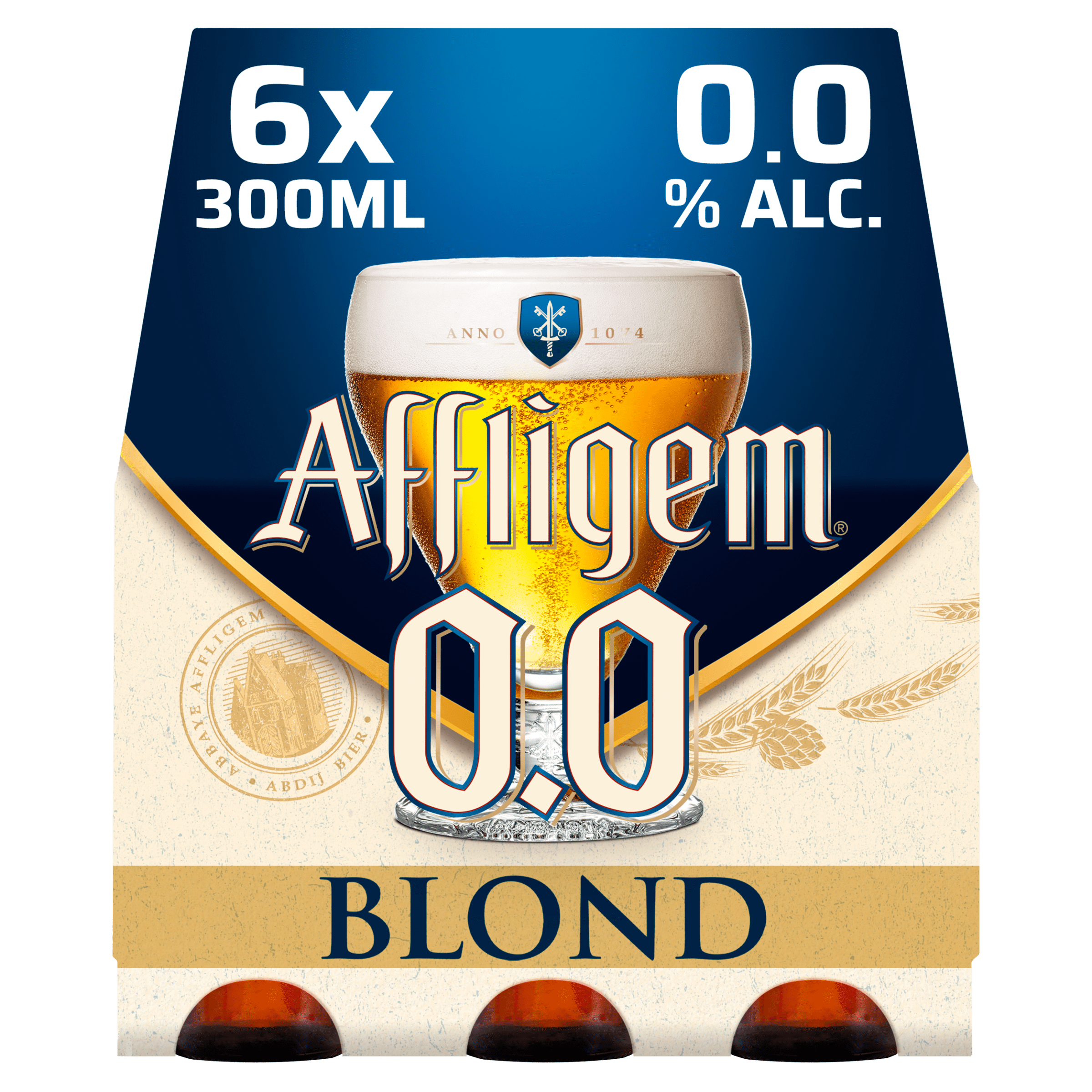 Affligem Blond 0.0 bier fles Per Set 1800 ml