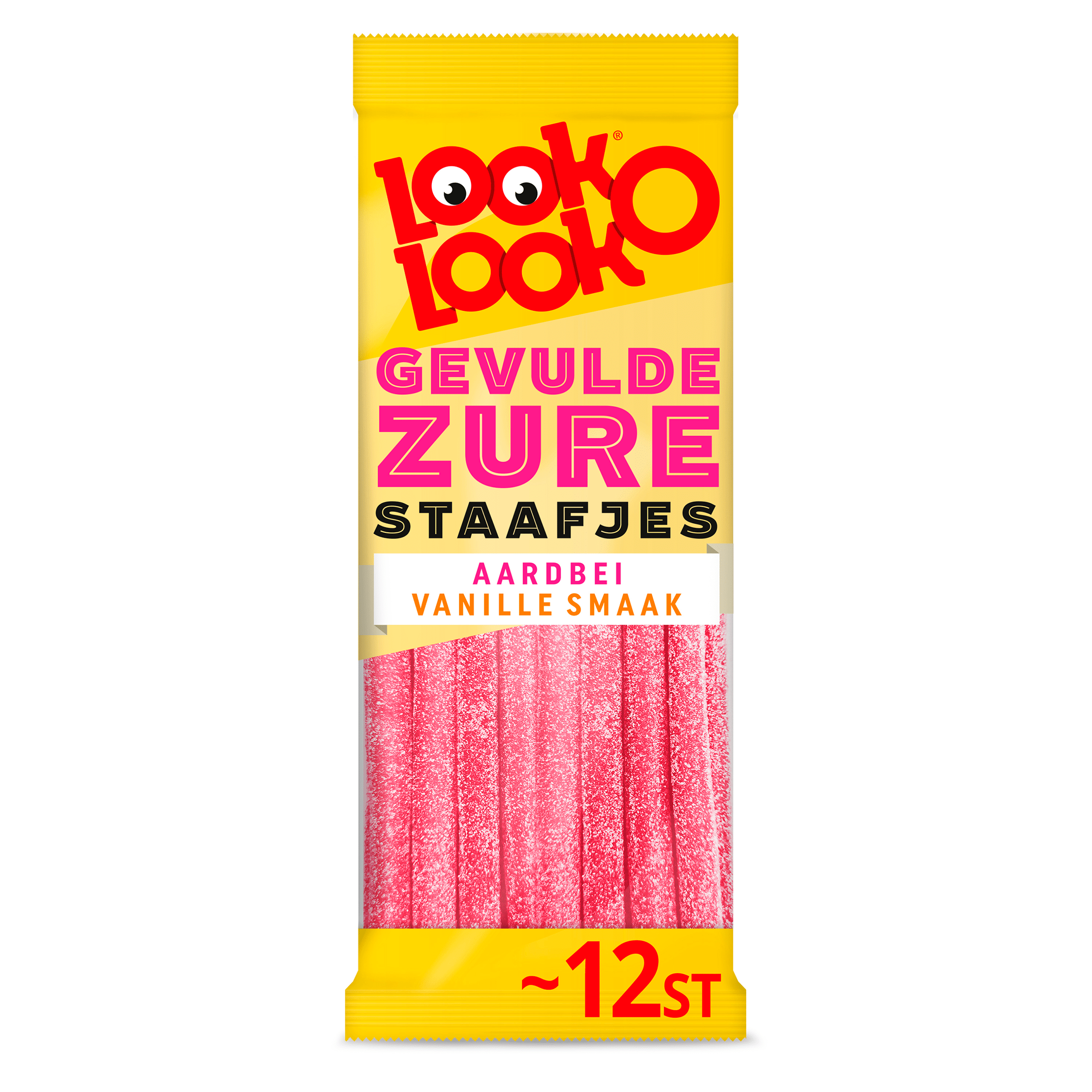 Look o Look Zure staafjes aardbei/vanillesmaak Per Zak 125 g