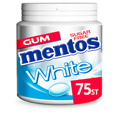 Mentos Gum white sweet mint Per Pot 75 st