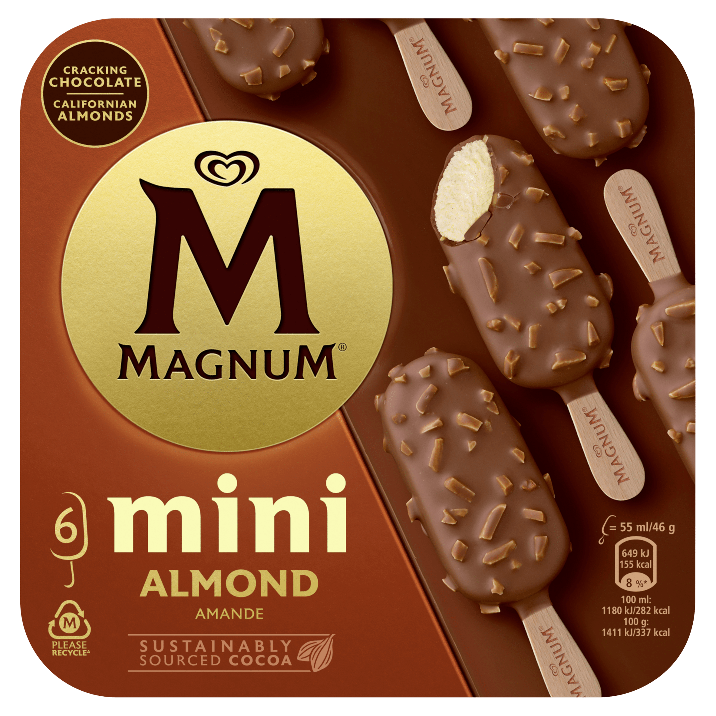 Magnum Mini ijs Almond Per Doos 266 g