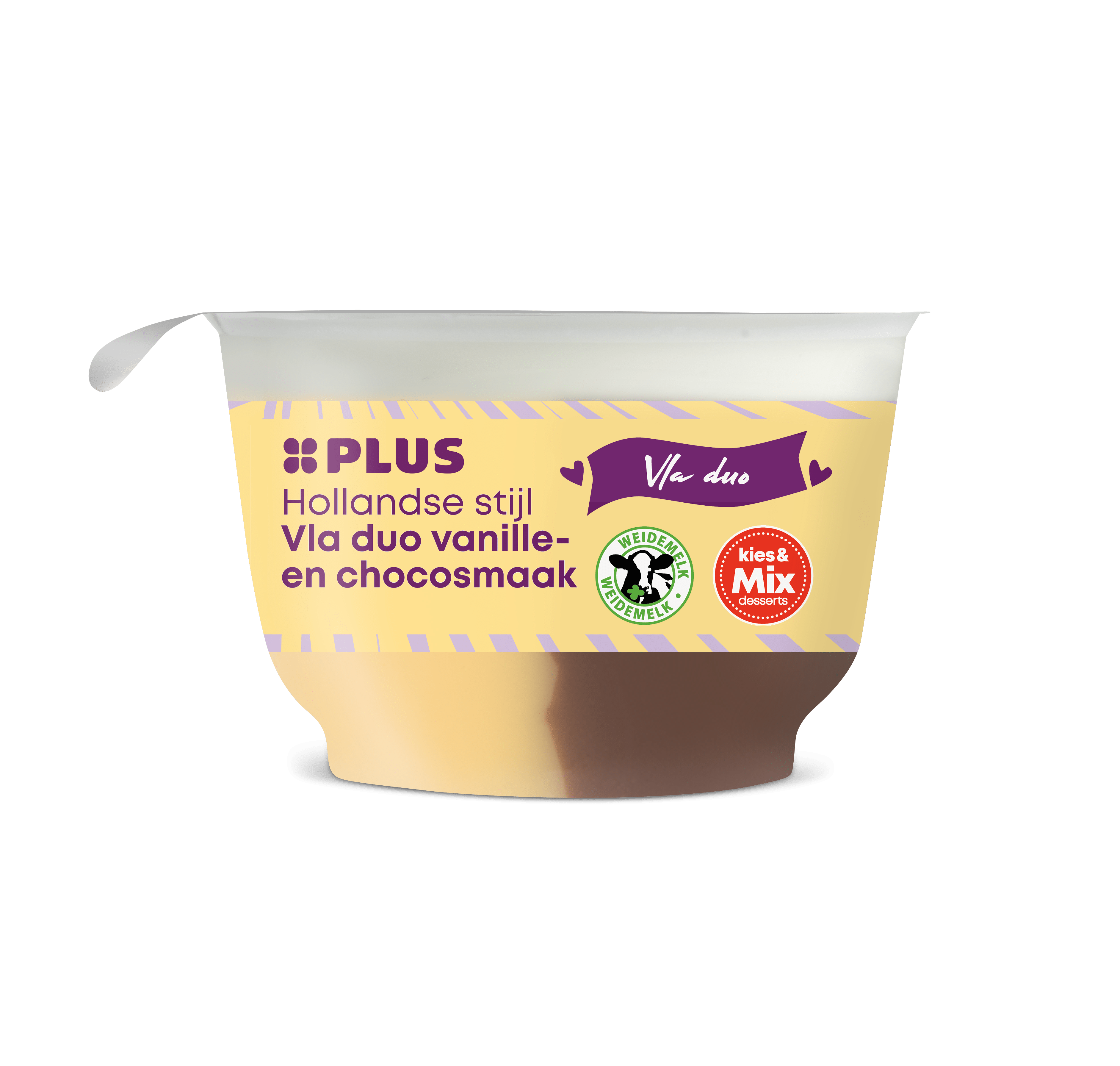 PLUS Vla duo vanille choco Per Beker 150 g