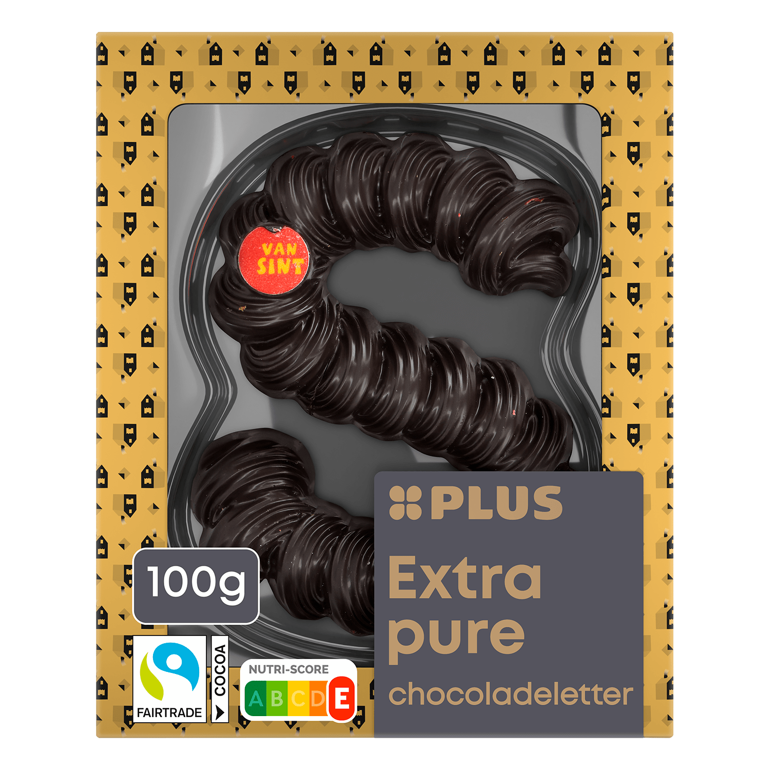 PLUS Chocoladeletter Extra Puur Per Doos 100 g