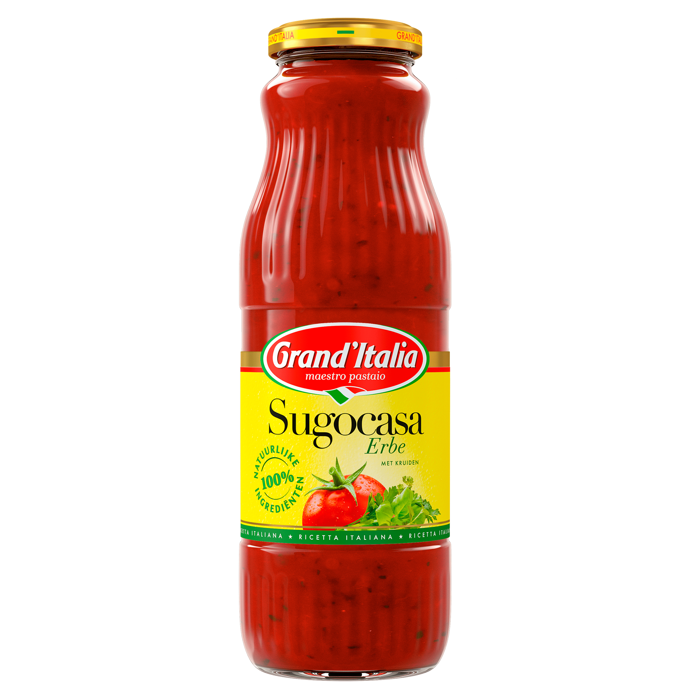 Grand'Italia Sugocasa alle erbe pastasaus Per Fles 690 g - PLUS