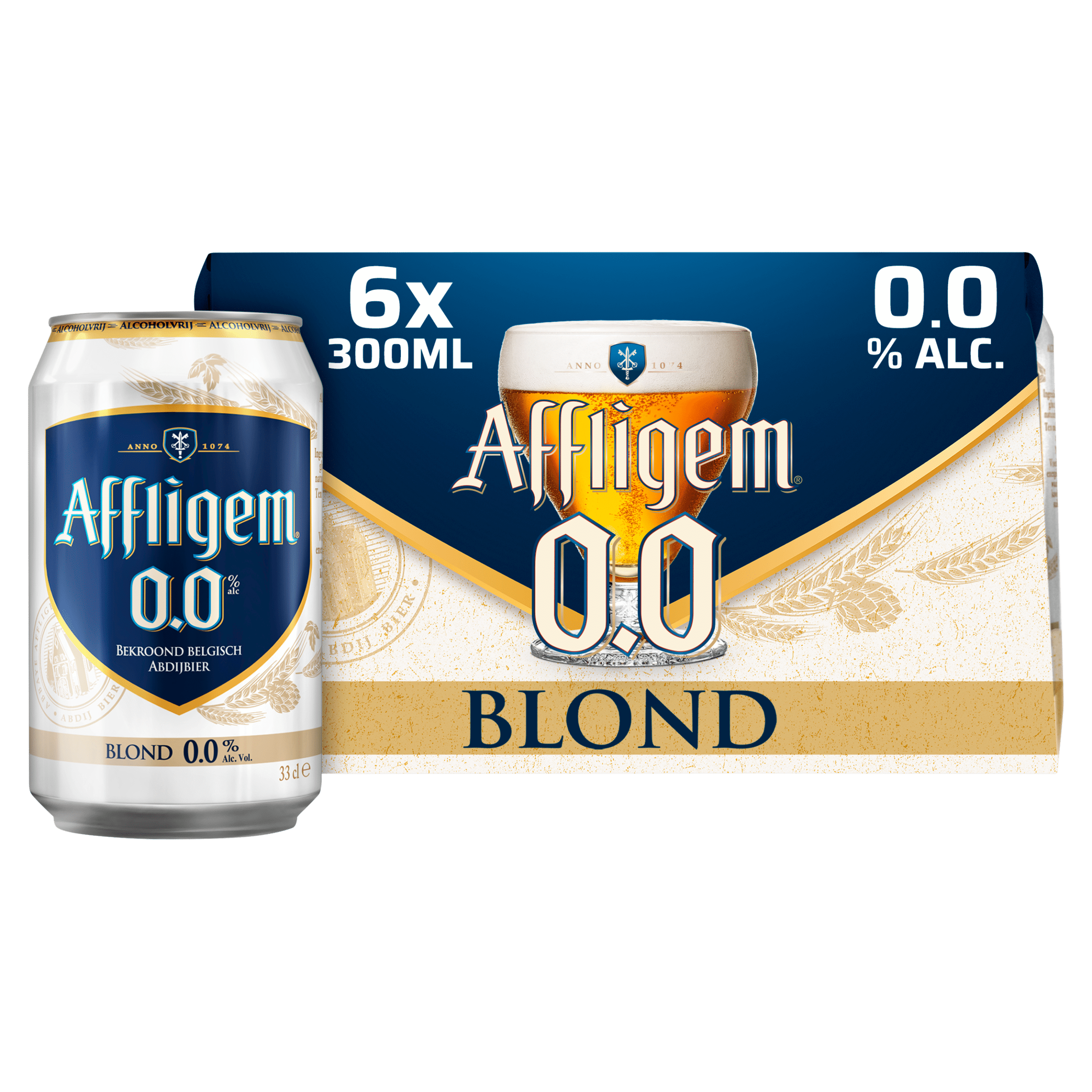 Affligem Blond 0.0 bier blik Per Set 1980 ml