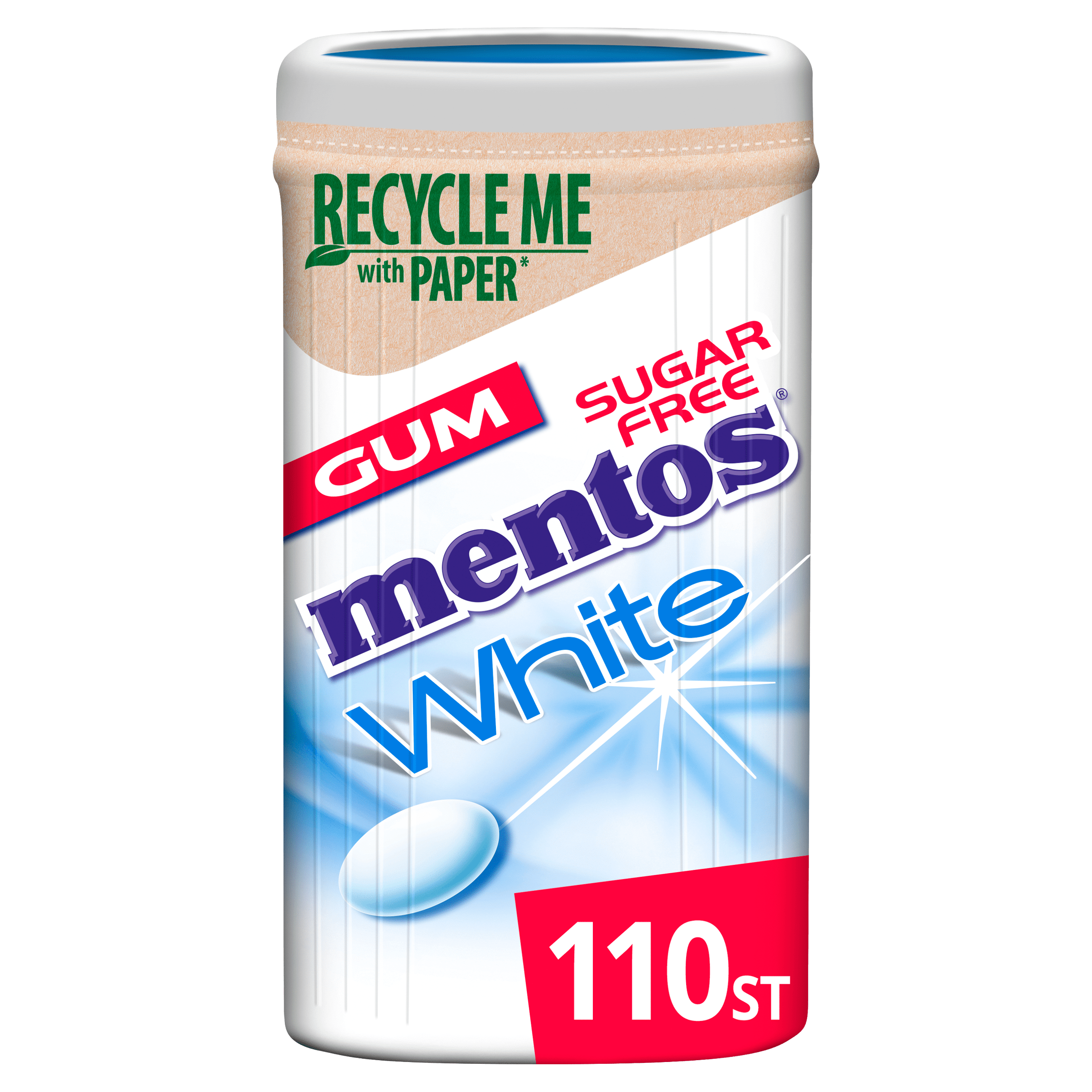 Mentos Gum White Sweet Mint Paperboard Per Pot 110 st