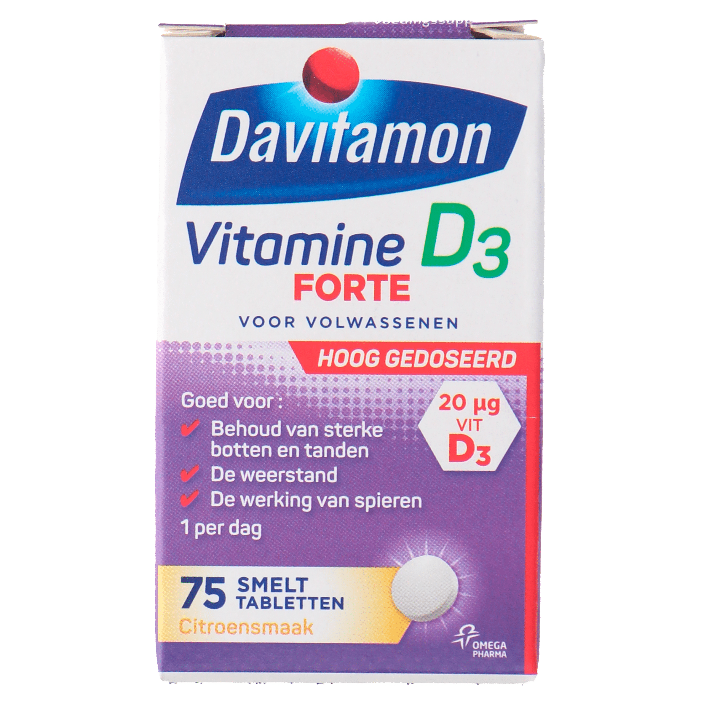 Davitamon Vitamine D smelttabletten forte Per Doos 75 st