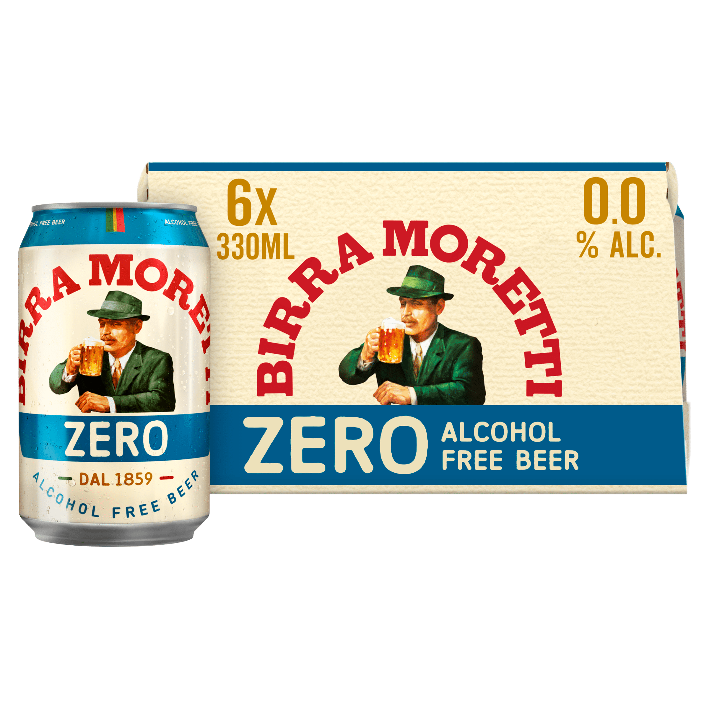 Birra Moretti Zero 0.0 bier blik Per Set 1980 ml