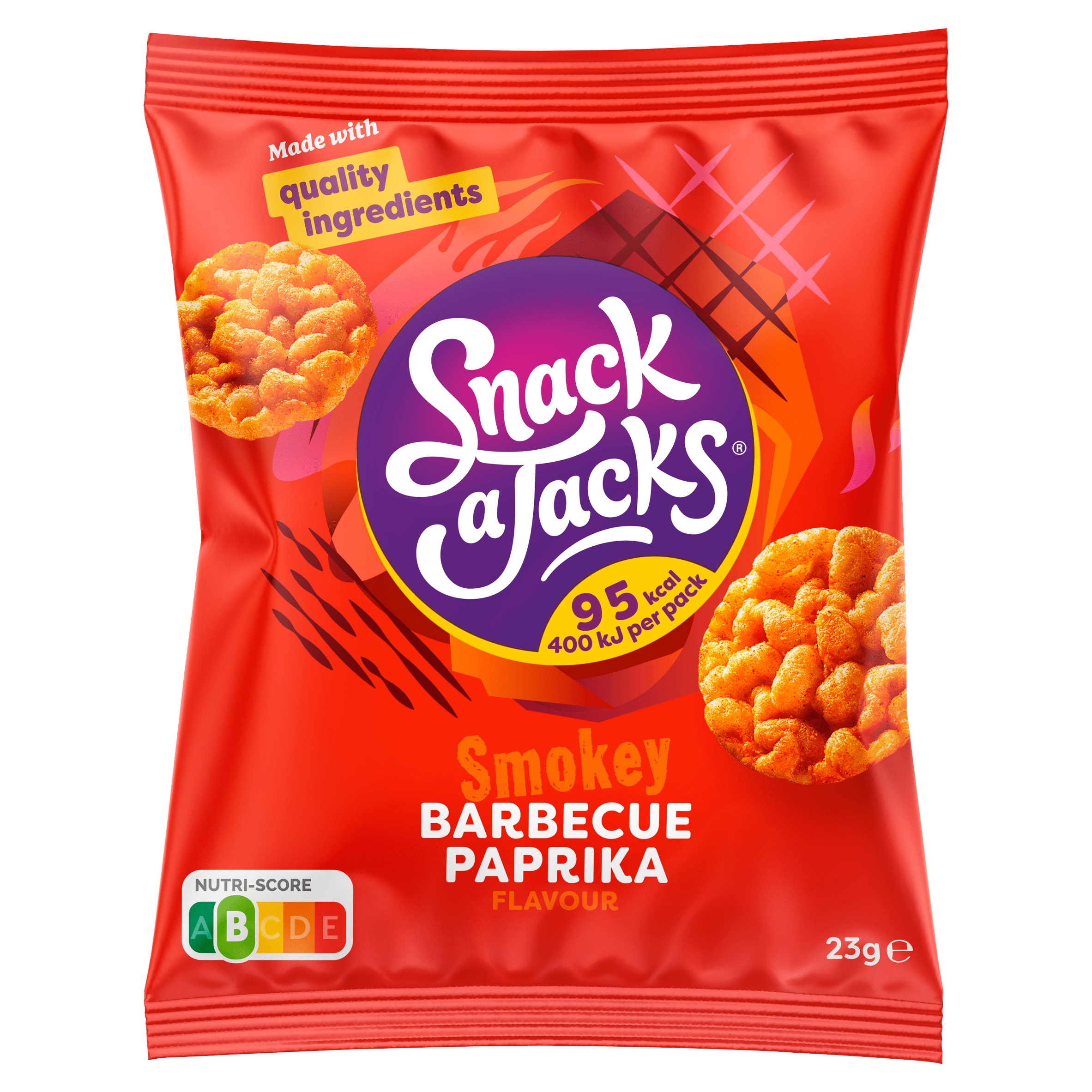 Snack A Jacks Rijstwafels BBQ Paprika Per Zak 23 g