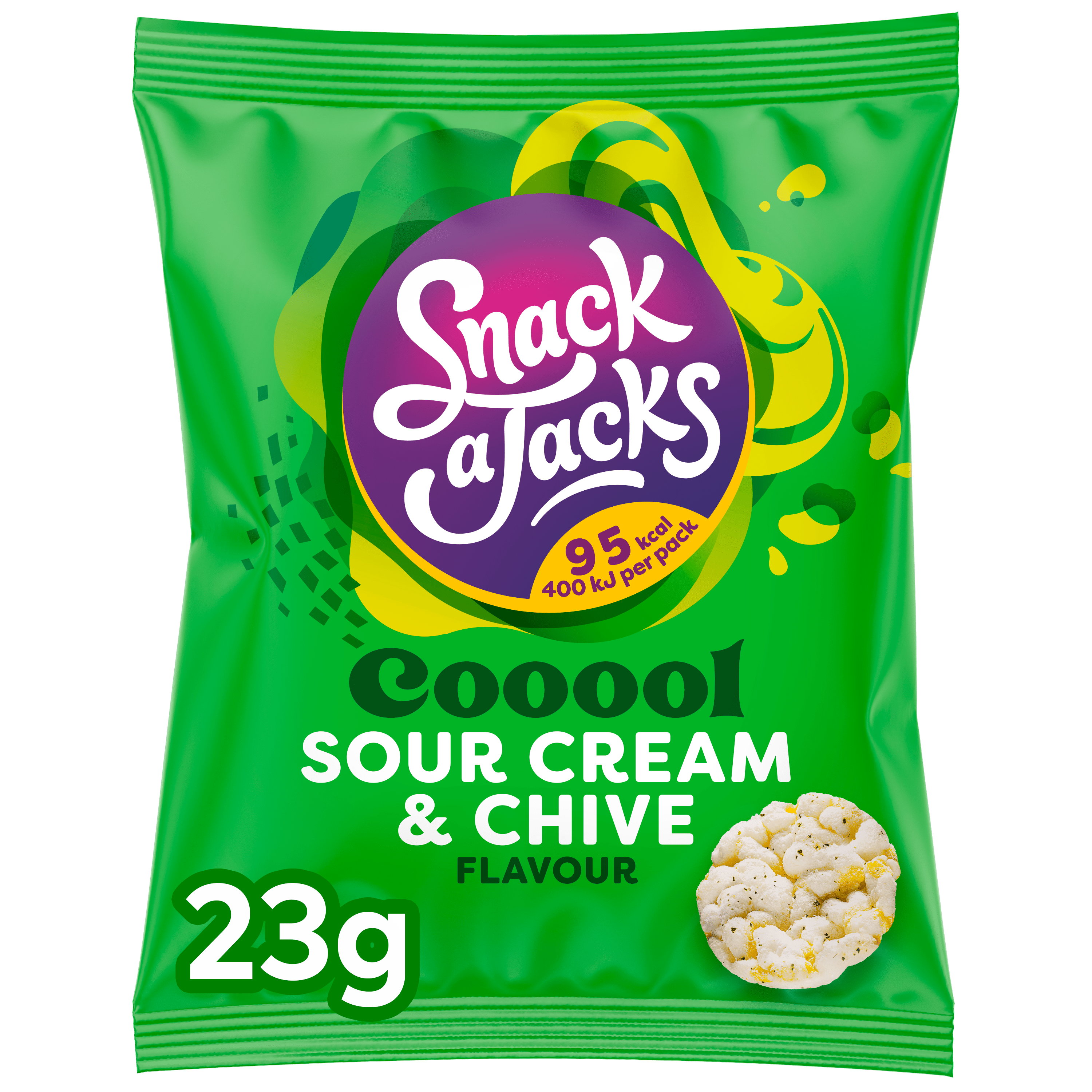 Snack A Jacks Rijstwafels Sour Cream bieslook Per Zak 23 g