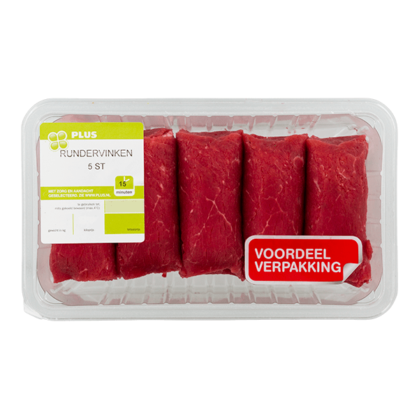 PLUS Rundervinken 5st. VDV Per Stuk 500 g