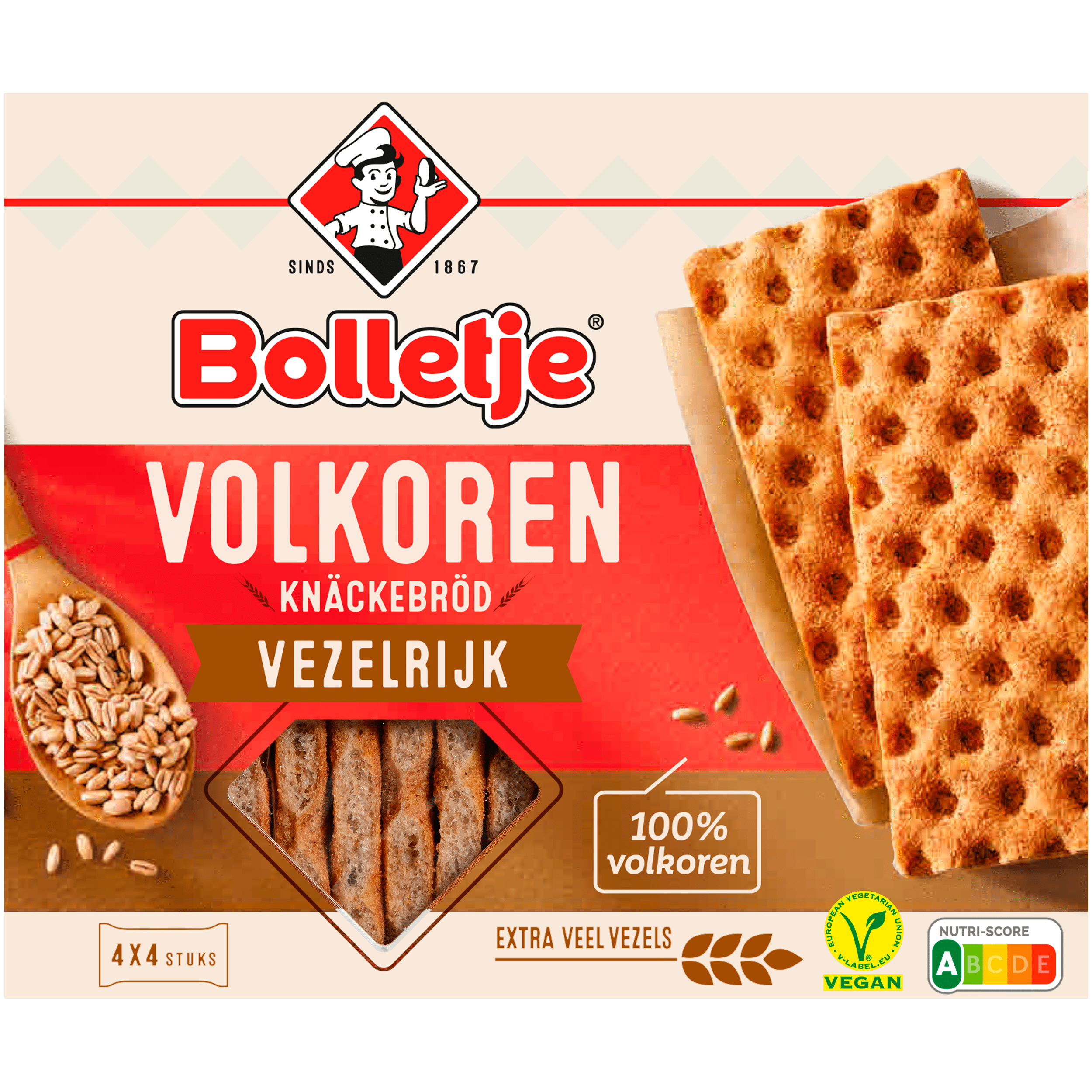 Bolletje Vezelrijk knäckebröd volkoren Per Doos 265 g
