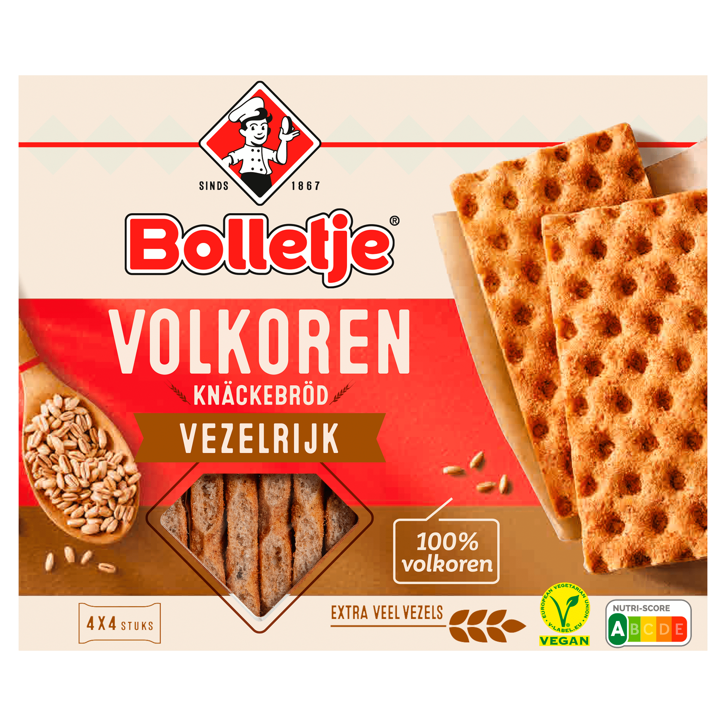 Bolletje Vezelrijk knäckebröd volkoren Per Doos 265 g
