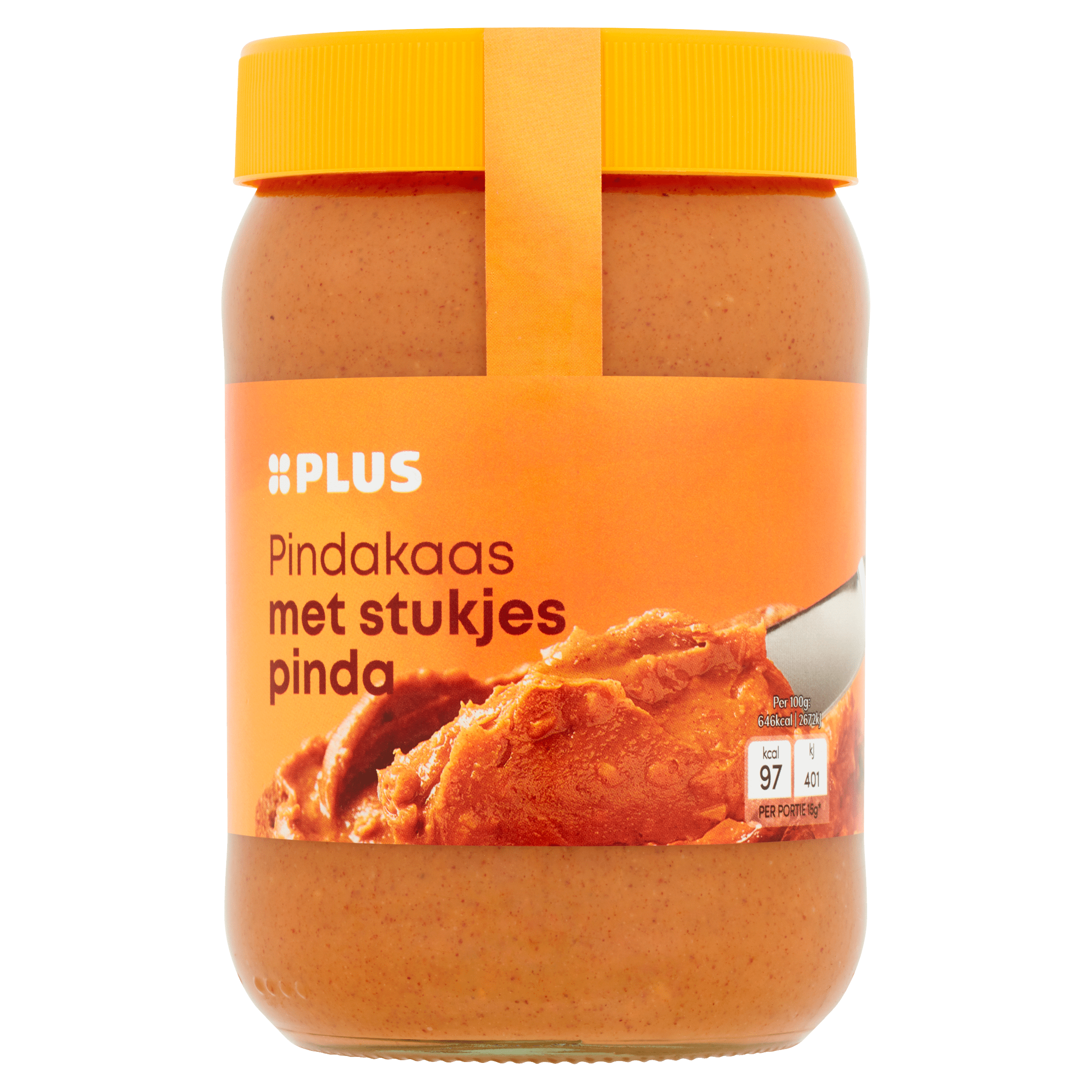 PLUS Pindakaas met stukjes pinda Per Pot 600 g